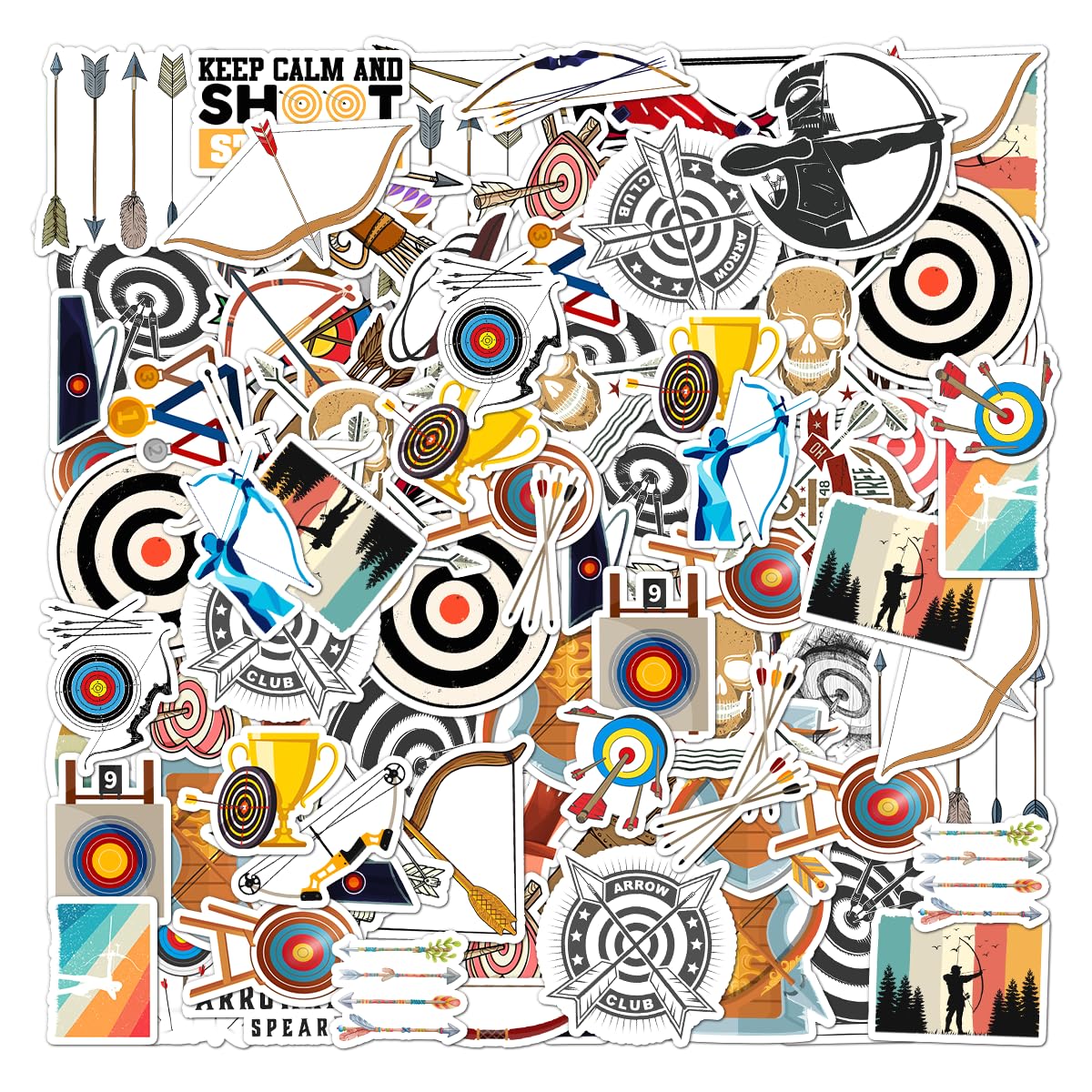 Amazon.com: 50 Pack Pcs Archery Stickers for Water Bottles Waterproof ...