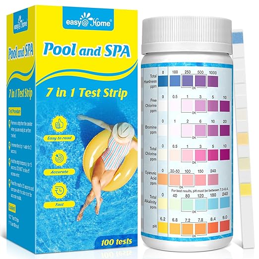 Amazon.com: Easy@Home Pool Test Strips: 7-Way Spa Hot Tub Water Kit ...
