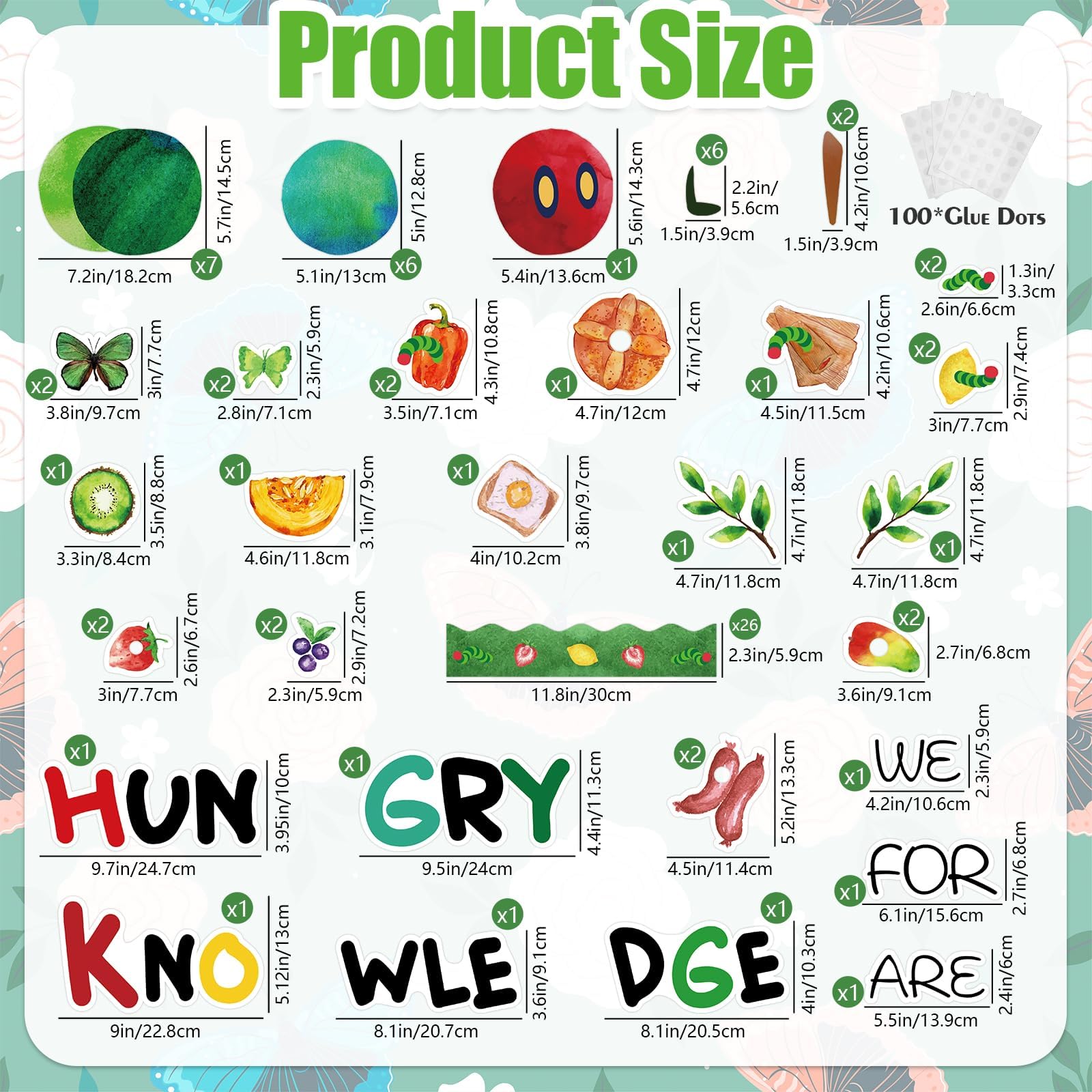 Snapklik.com : Hungry Caterpillar Classroom Decor, 81Pcs Very Hungry ...