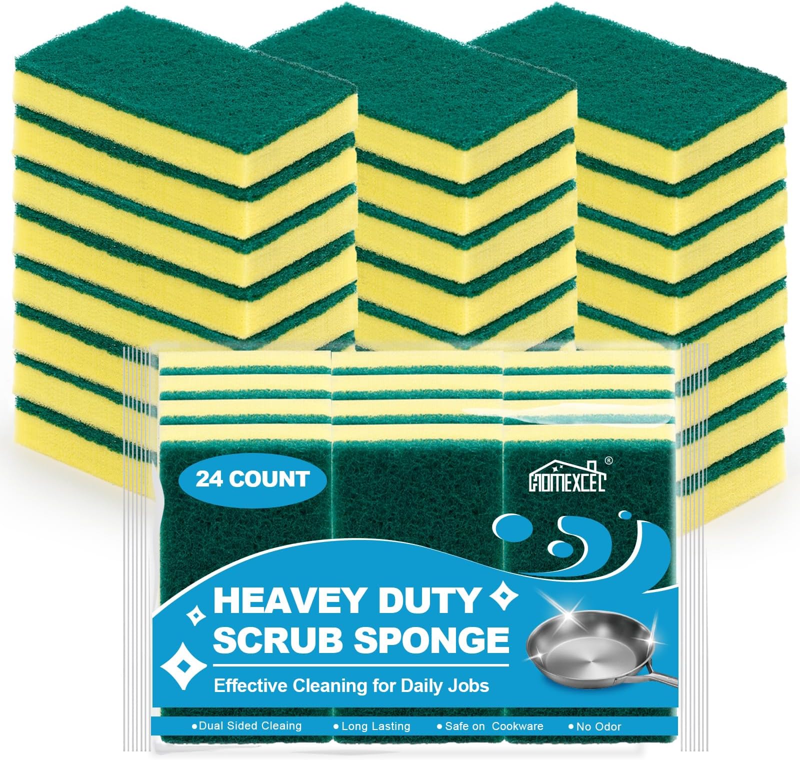 Amazon.com: Scotch-Brite Heavy Duty Scrub Sponge, 21 Count : Health ...