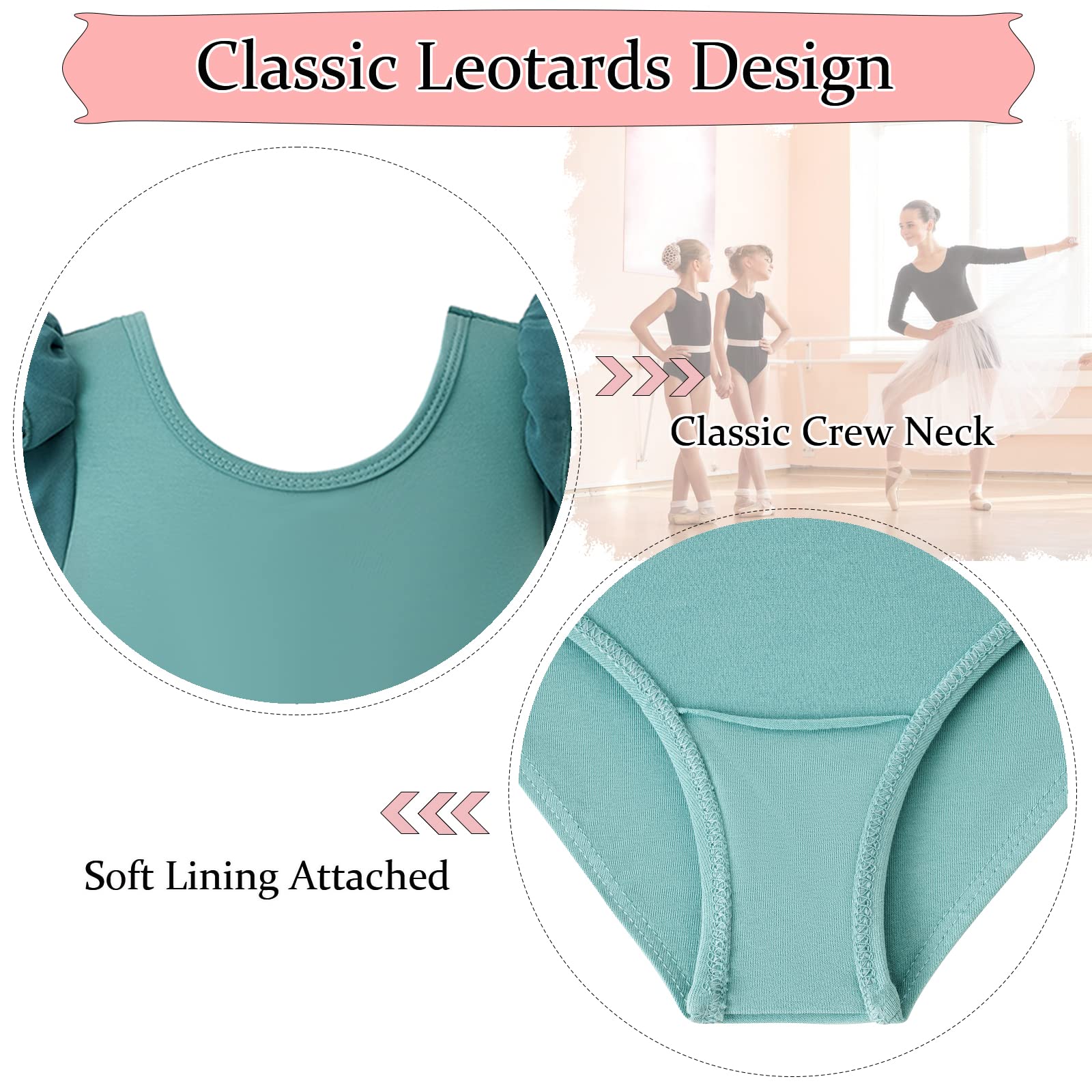 Snapklik.com : Ballet Leotards For Girls Ruffle Sleeves Dance Outfits ...