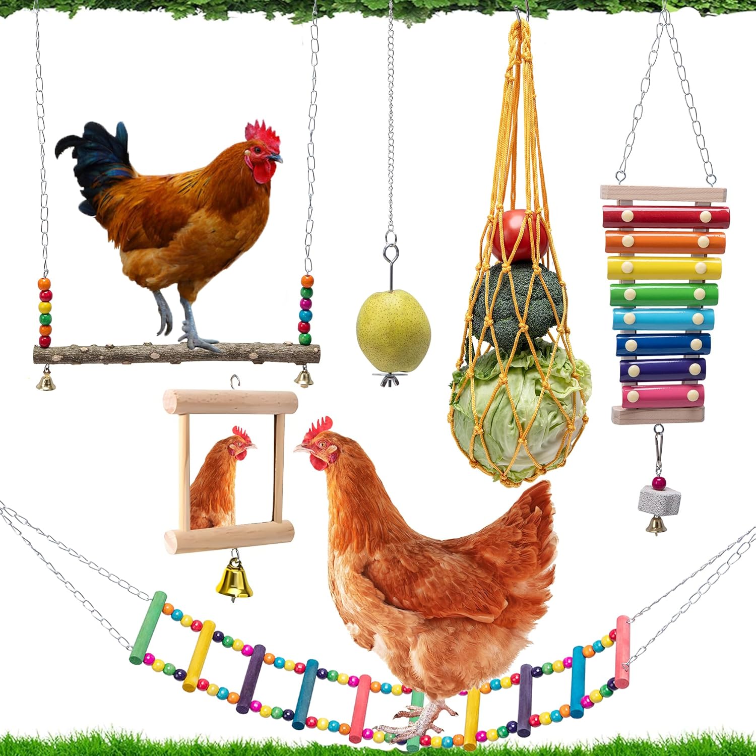 Amazon.com: Chicken Toys - Funny Design Chicken Toy Set for Coop ...