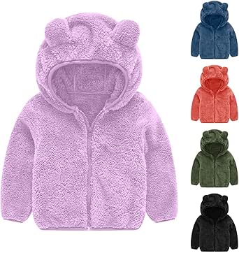 Amazon.com: kids winter clothes,Baby Boys Girls Fleece Jackets Zip Up Hoodies Cute Bear Coats ...
