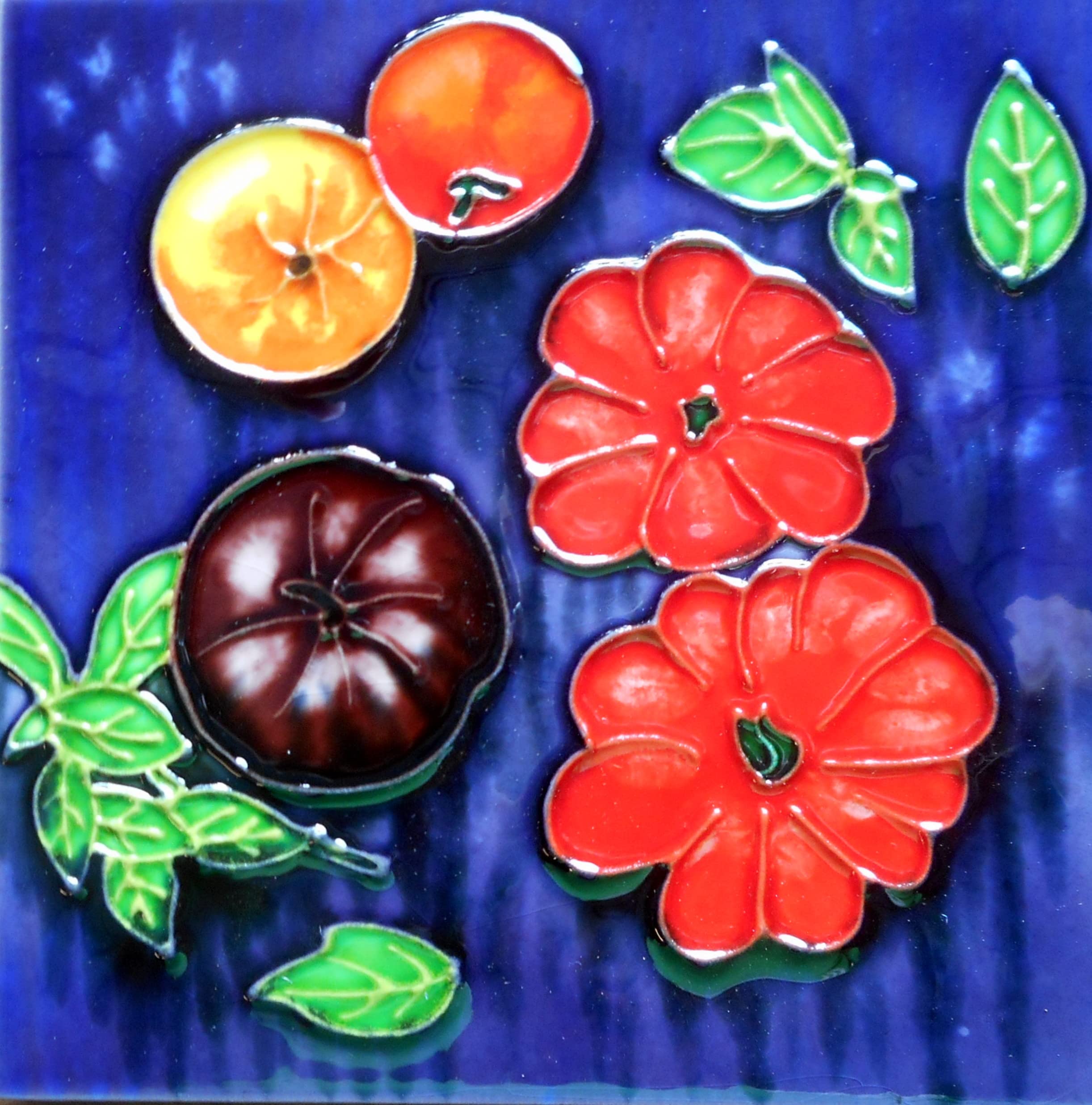 Amazon.com: Tomato hand painted ceramic art tile 6x6 inches with ...