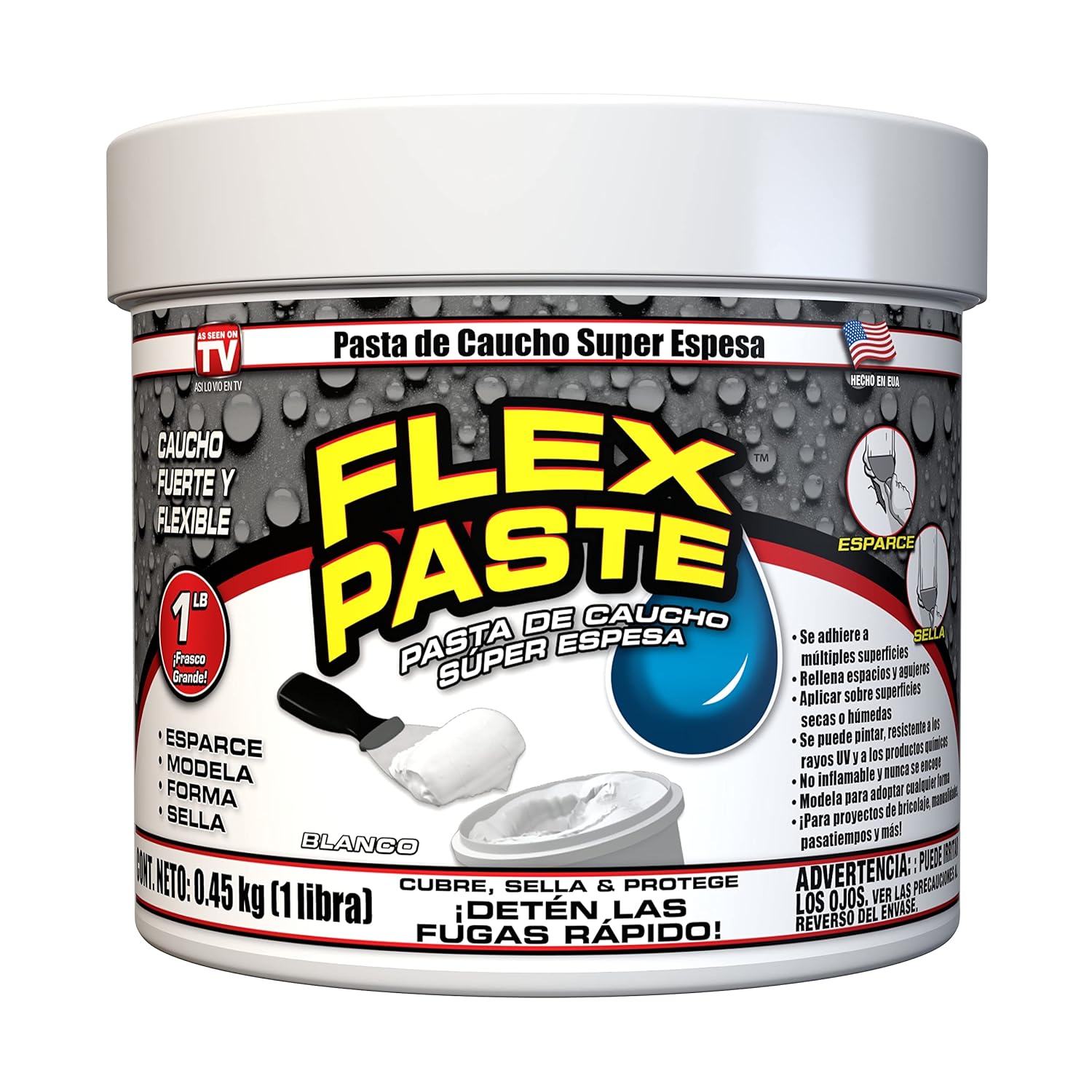 FLEX PASTE Pasta de Caucho Súper Espesa y Flexible que Funciona Bajo el ...