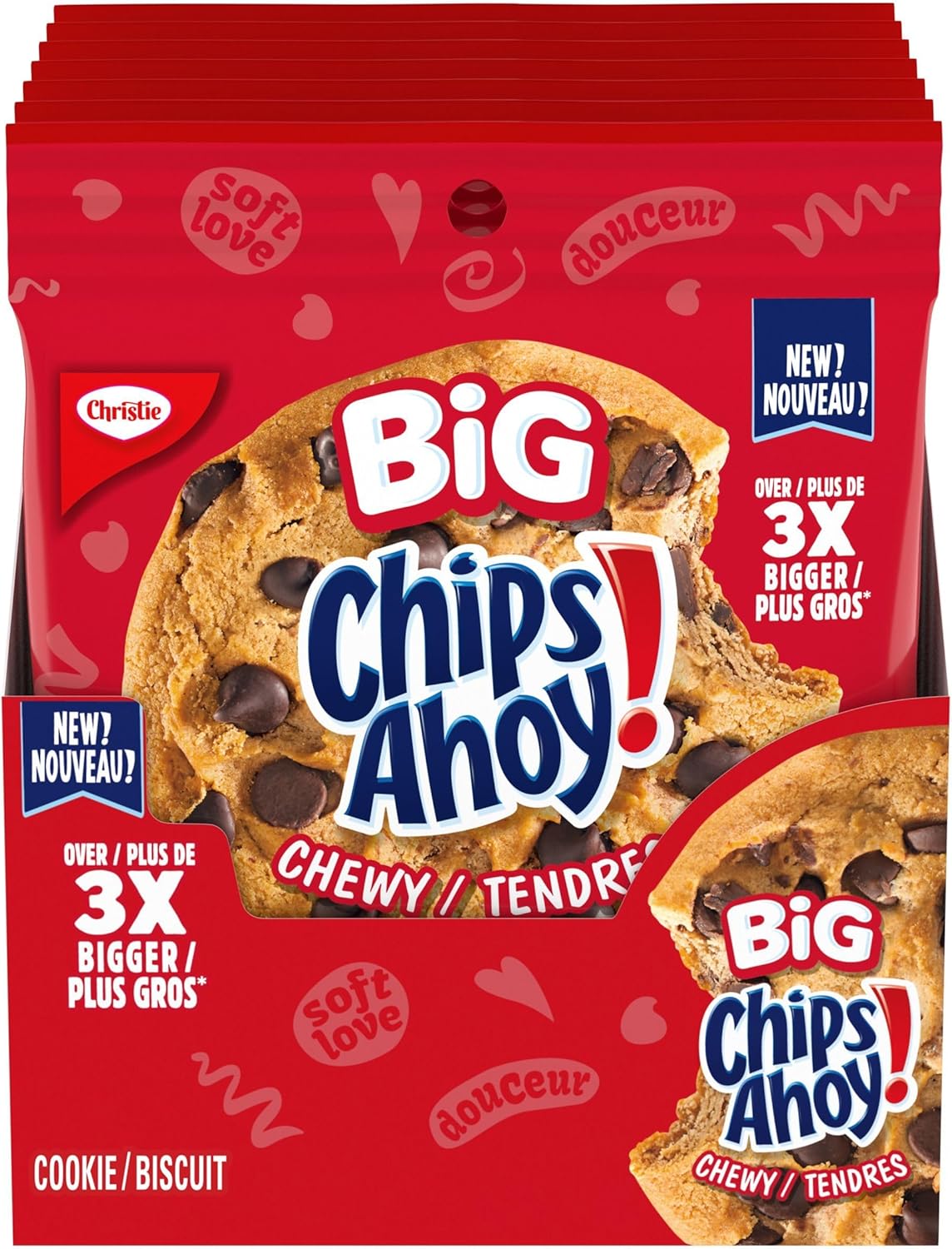 Chips Ahoy! Gros Biscuits Moelleux aux Pépites de Chocolat, 71g (Paquet ...