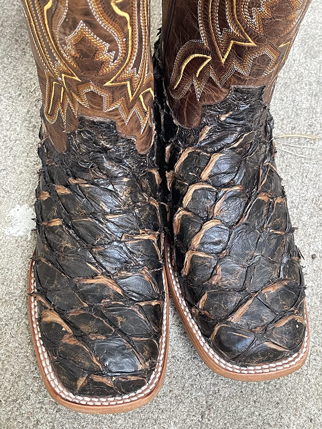 $15/mo - Finance Durango Mens Premium Exotics Pirarucu Square Toe ...