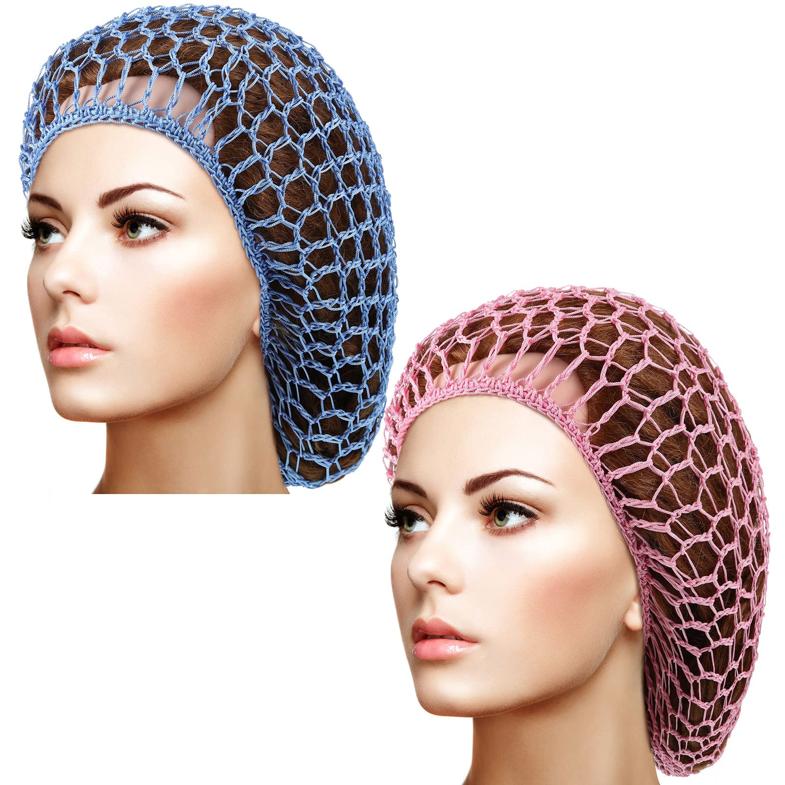Amazon.com : Waydress 2 Pieces Mesh Hair Net Rayon Knit Snood Women ...