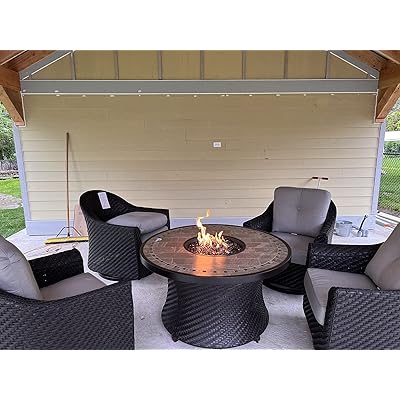Agio Heritage 5-Piece Outdoor Fire Pit Chat Set with Sunbrella Fabric ...