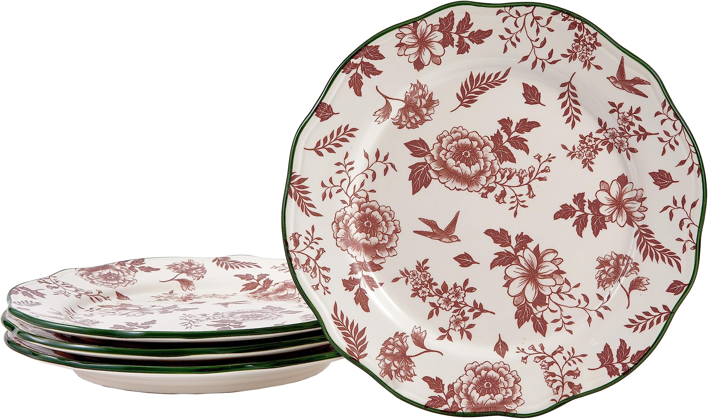 Amazon.com | Tableau American Star Ceramic Salad Plates Set of 4-8 Inch ...