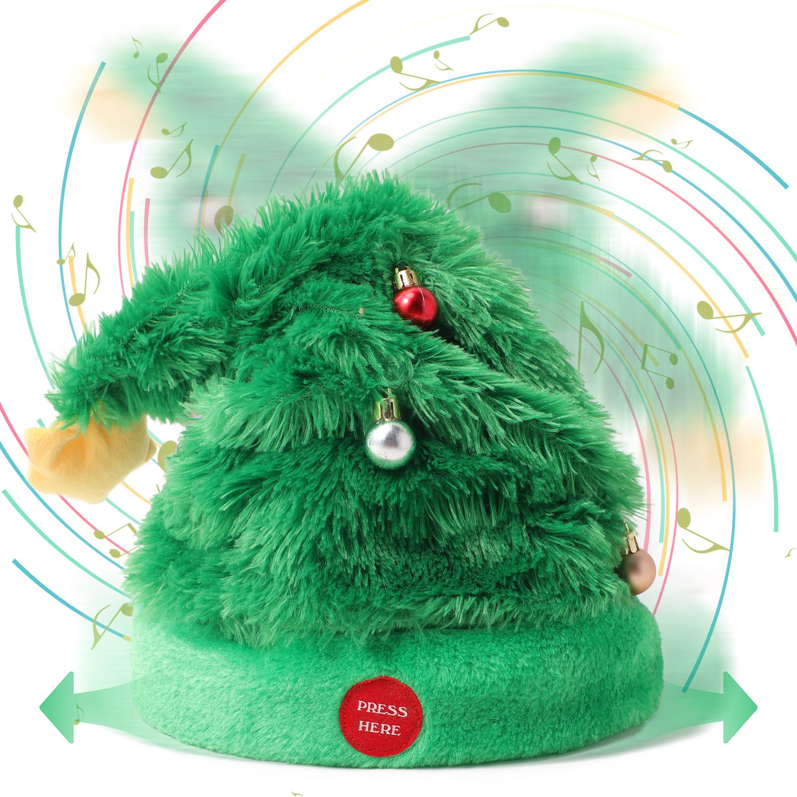 Amazon.com: SdeNow Electric Singing Dancing Santa Hat 27" Swing Moving ...