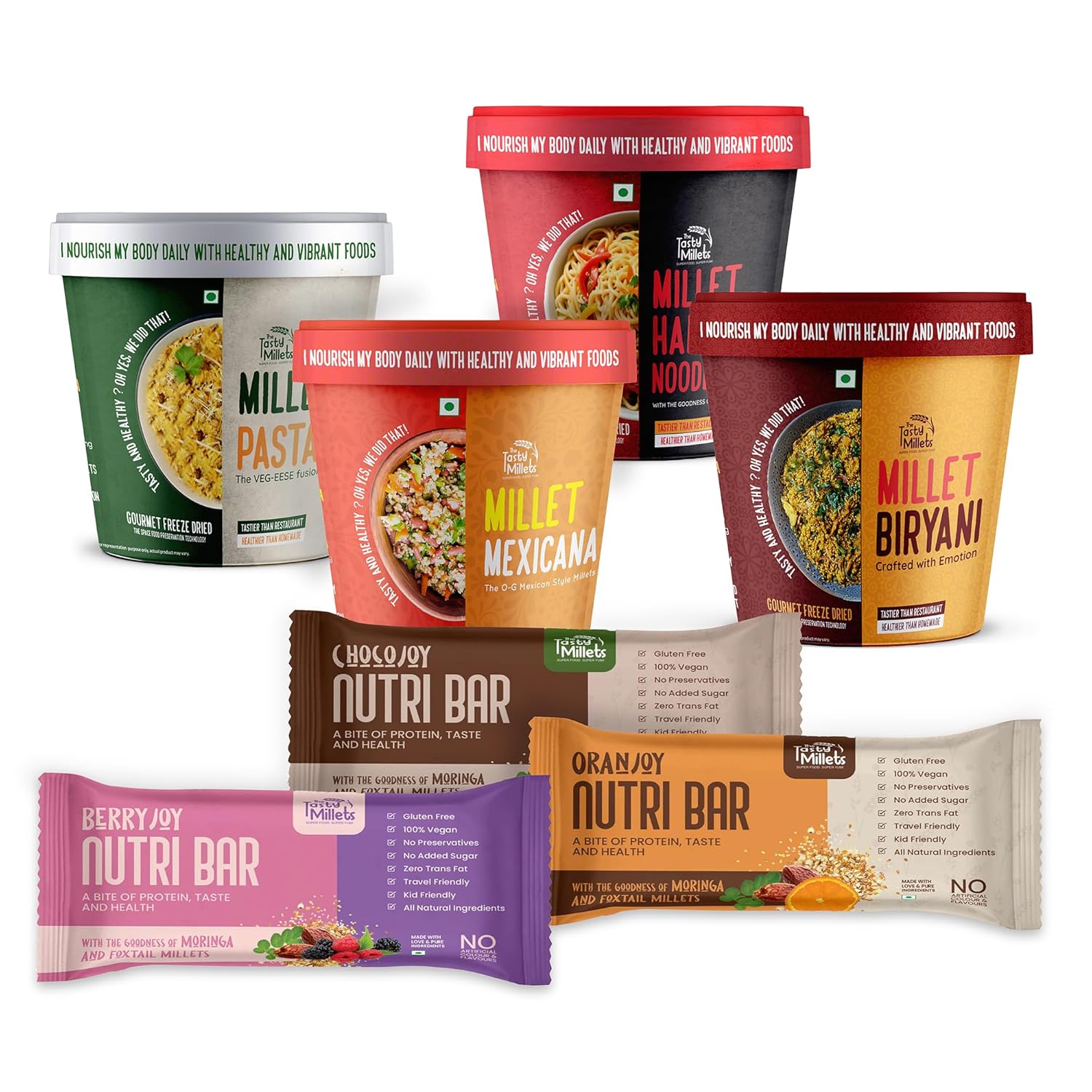 The Tasty Millets Biryani, Mexicana, Noodles, Pasta & Nutribar Pack ...