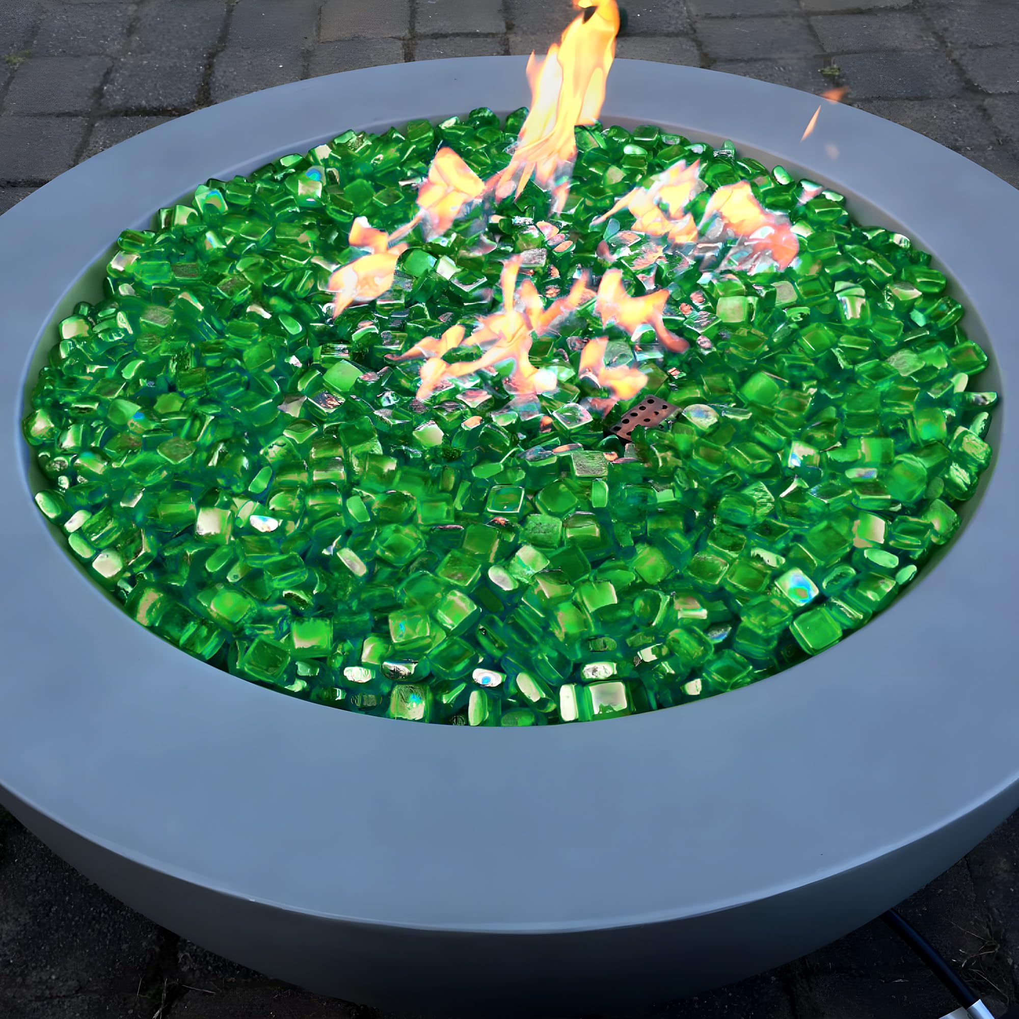 Snapklik.com : 18 Lbs Fire Glass For Fireplace, 1 Inch Reflective ...