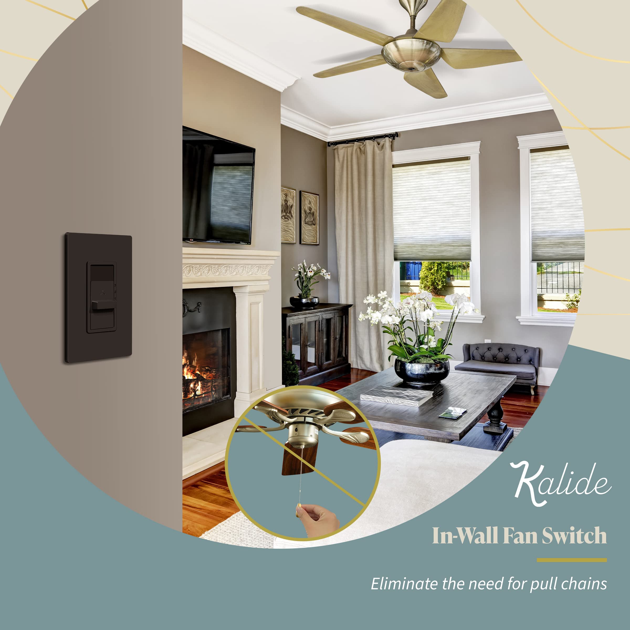 Snapklik.com : Kalide Fan Speed Control Switch, 3-Speed Fan Wall Switch ...