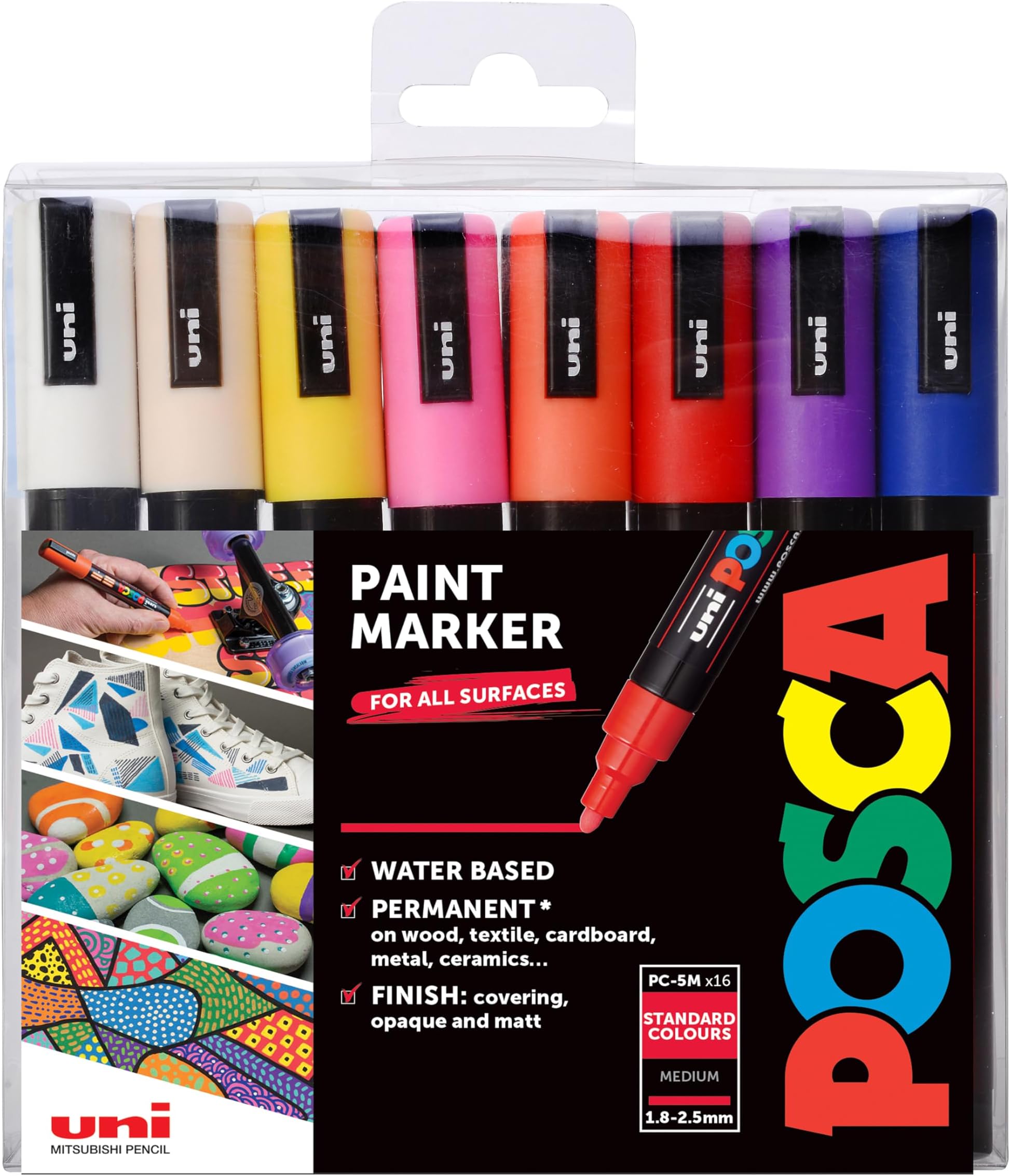 POSCA - Uni Mitsubishi Pencil - Maxi Pack Multi-Pointes - 14 Marqueurs ...