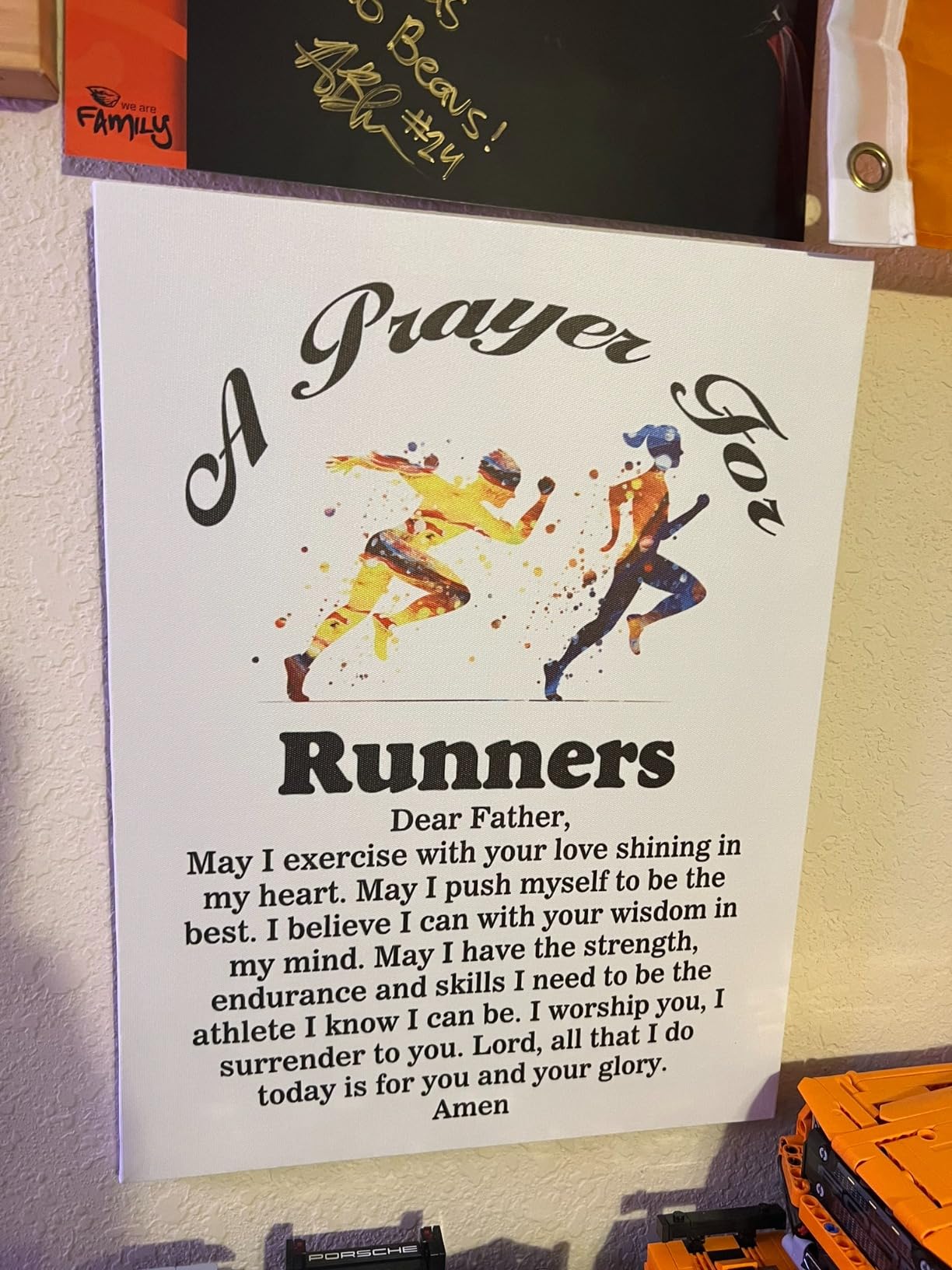 Amazon.com: LEXSIVO a Runner's Prayer Canvas Home Wall Art Decor ...