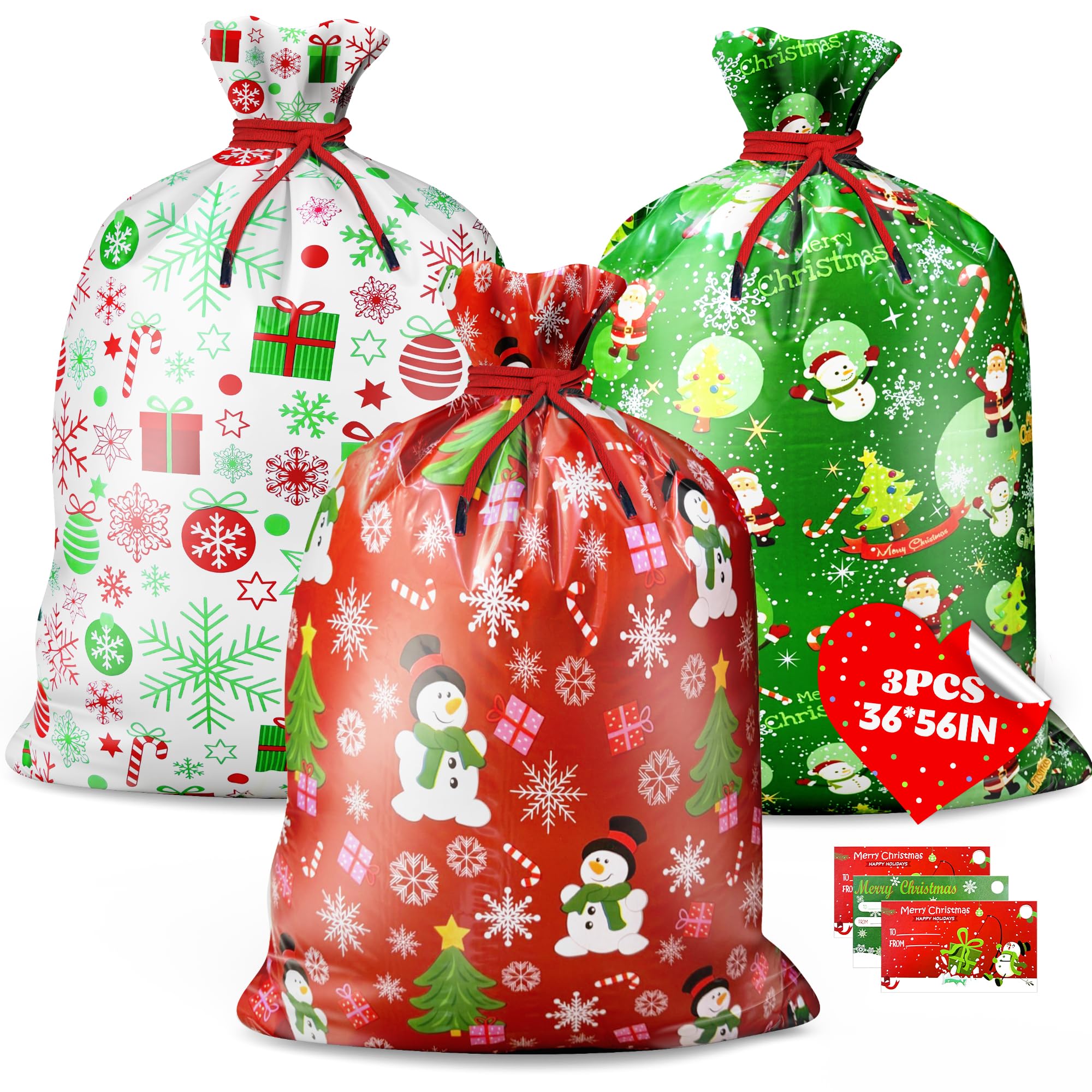 Amazon.com: wyegey Extra Large Christmas Gift Bags, 3pcs Jumbo Gifts ...