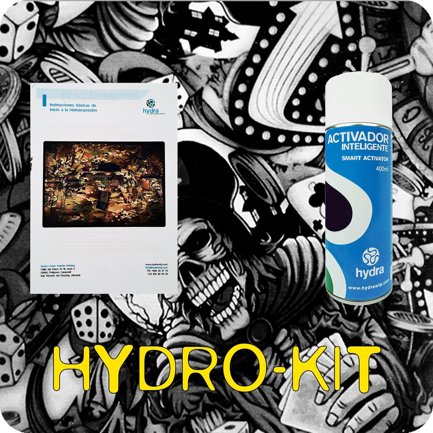 Basic Hydro Dipping KIT - 10 Square feet Skulls & Flames HLC-053 ...