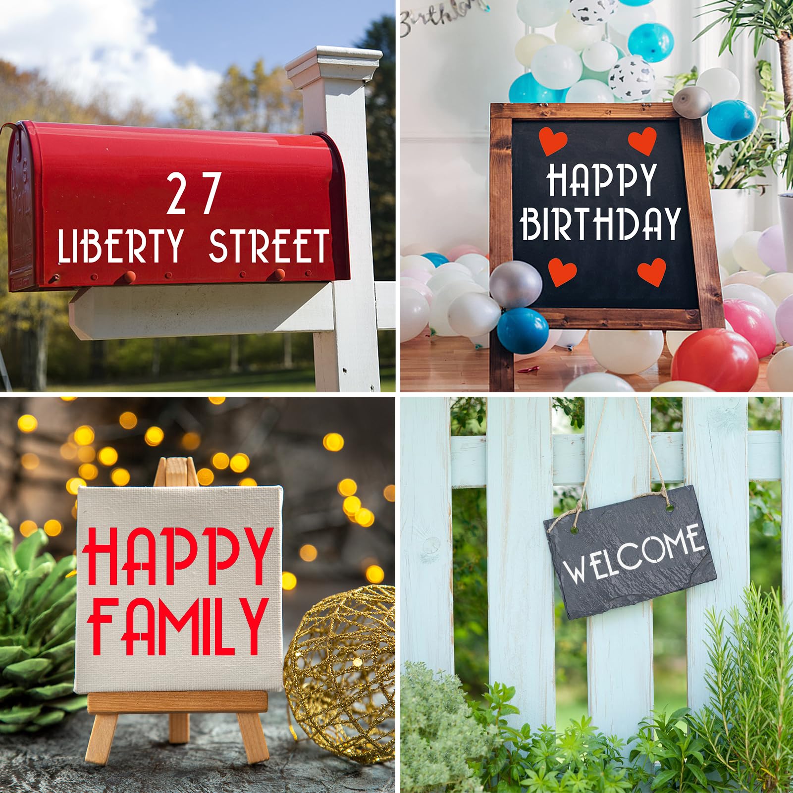 Snapklik.com : 12 Inch Letter Stencils And Numbers, 42 Pcs Alphabet ...