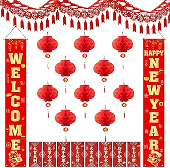 Amazon.com: Chinese Lunar New Year Party Decorations, Lunar New Year ...