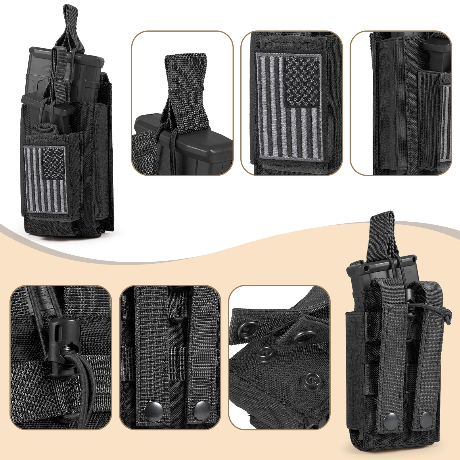 Snapklik.com : Open-Top Single/Double/Triple Molle Mag Pouch For 5.56mm ...