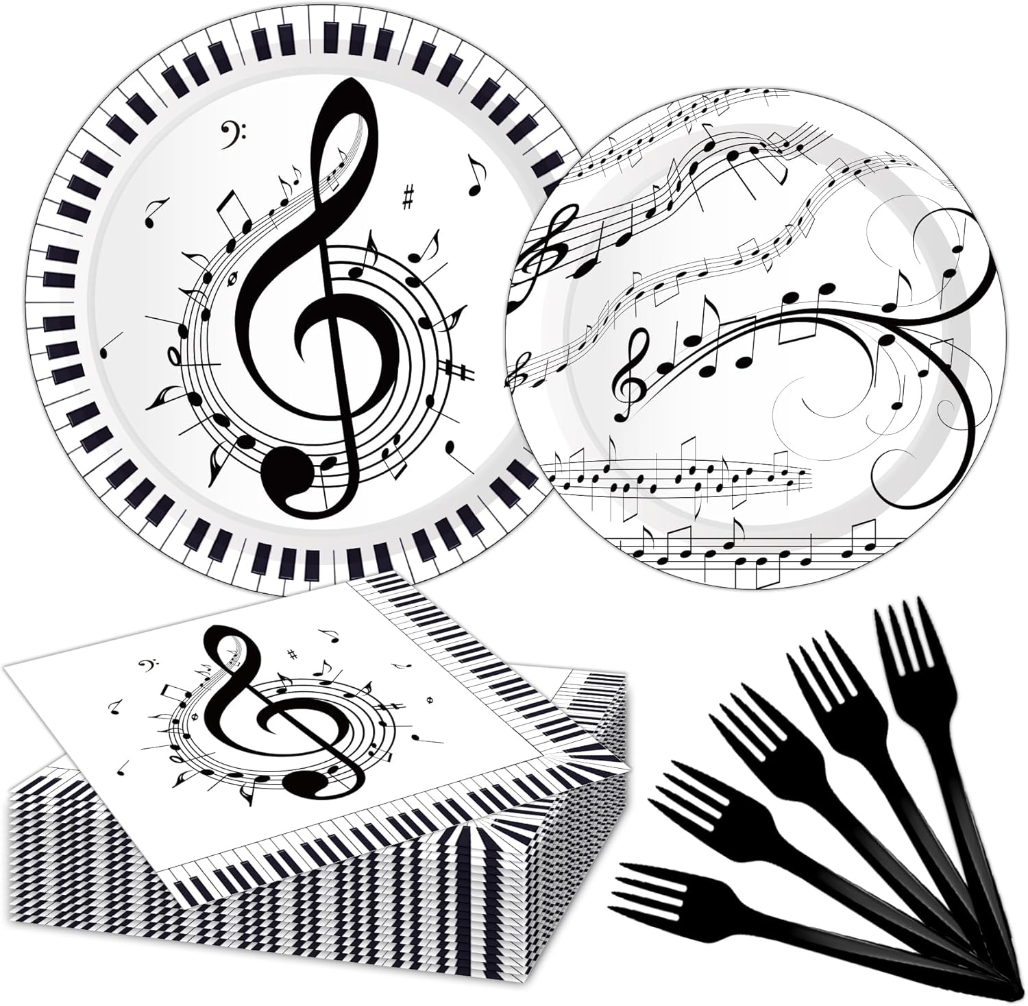 Amazon.com: Music Note Birthday Party Tableware Set Serves 24 ...