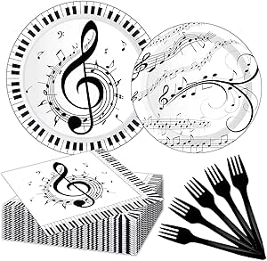 Amazon.com: Music Note Birthday Party Tableware Set Serves 24 ...