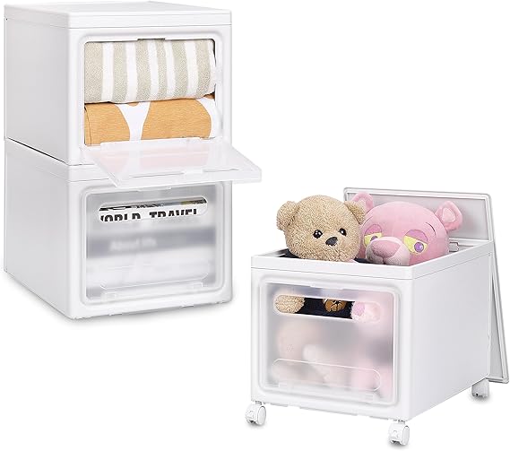 Amazon.com - MINMALLIFE Stacking Storage Bins - Stackable Storage Box ...