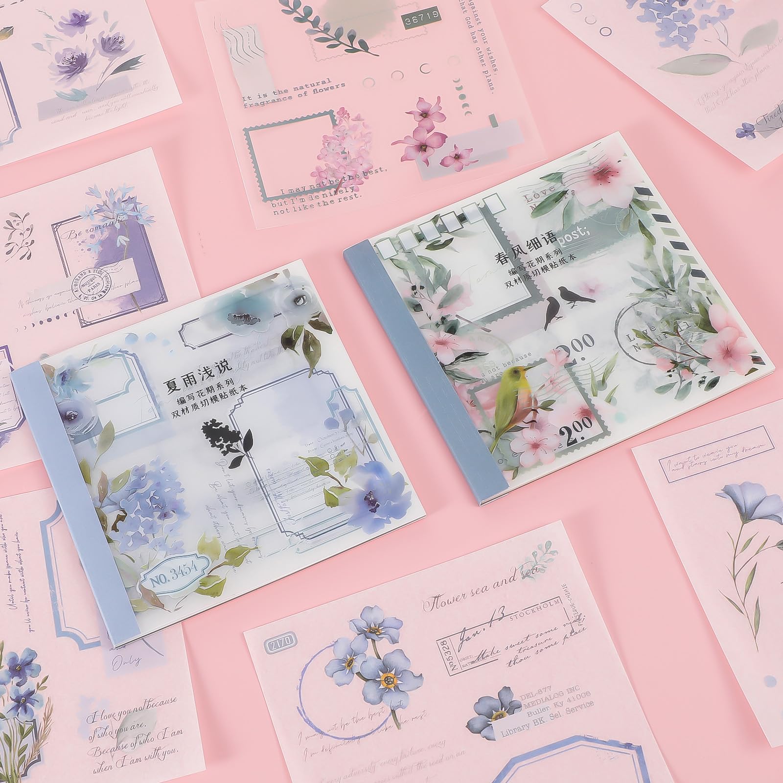 Amazon.com : 40 Sheets Pre-Cut Washi Sticker Books for Adults, Dual ...