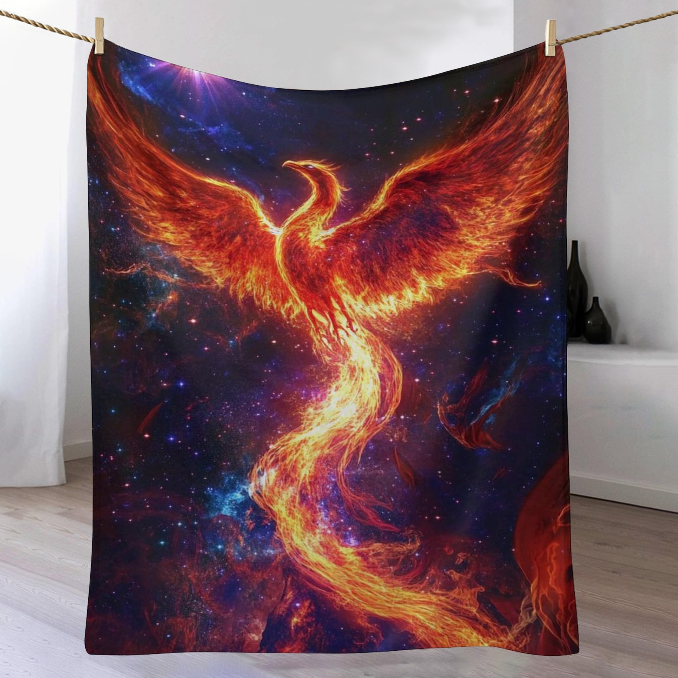 Amazon.com: Phoenix Rising Throw Blanket for Couch Bed Soft Fantasy ...