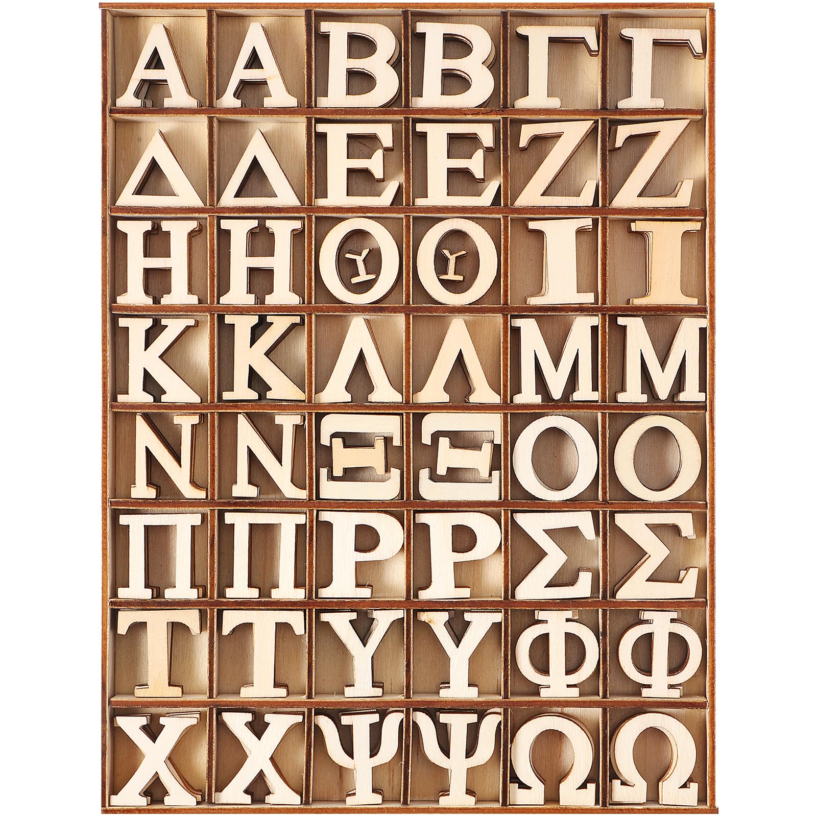 Amazon.com: 240 Pieces 1 Inch Unfinished Wood Greek Letters with ...