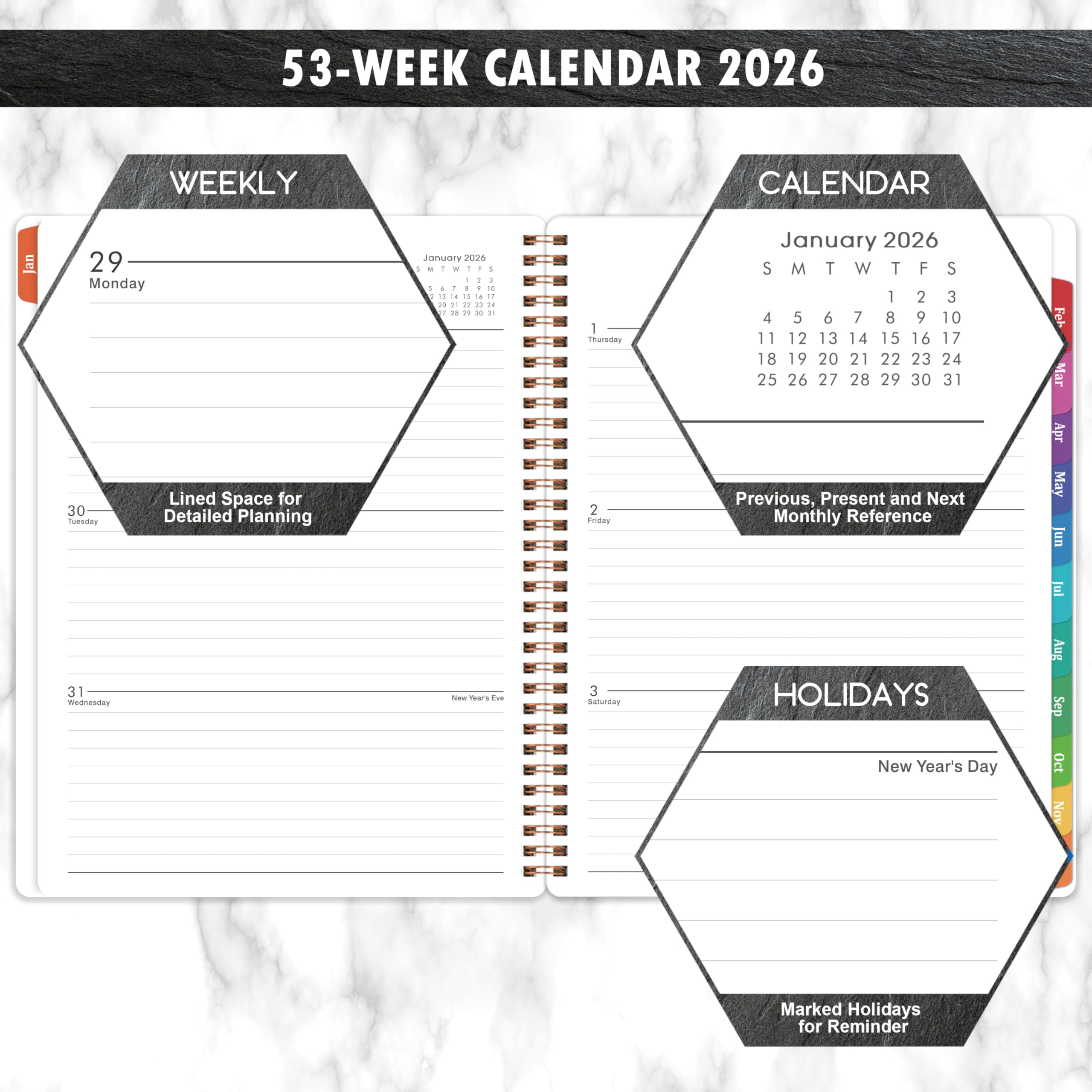 Snapklik.com : 2026 Planner - 2026 Planner Weekly And Monthly, January ...