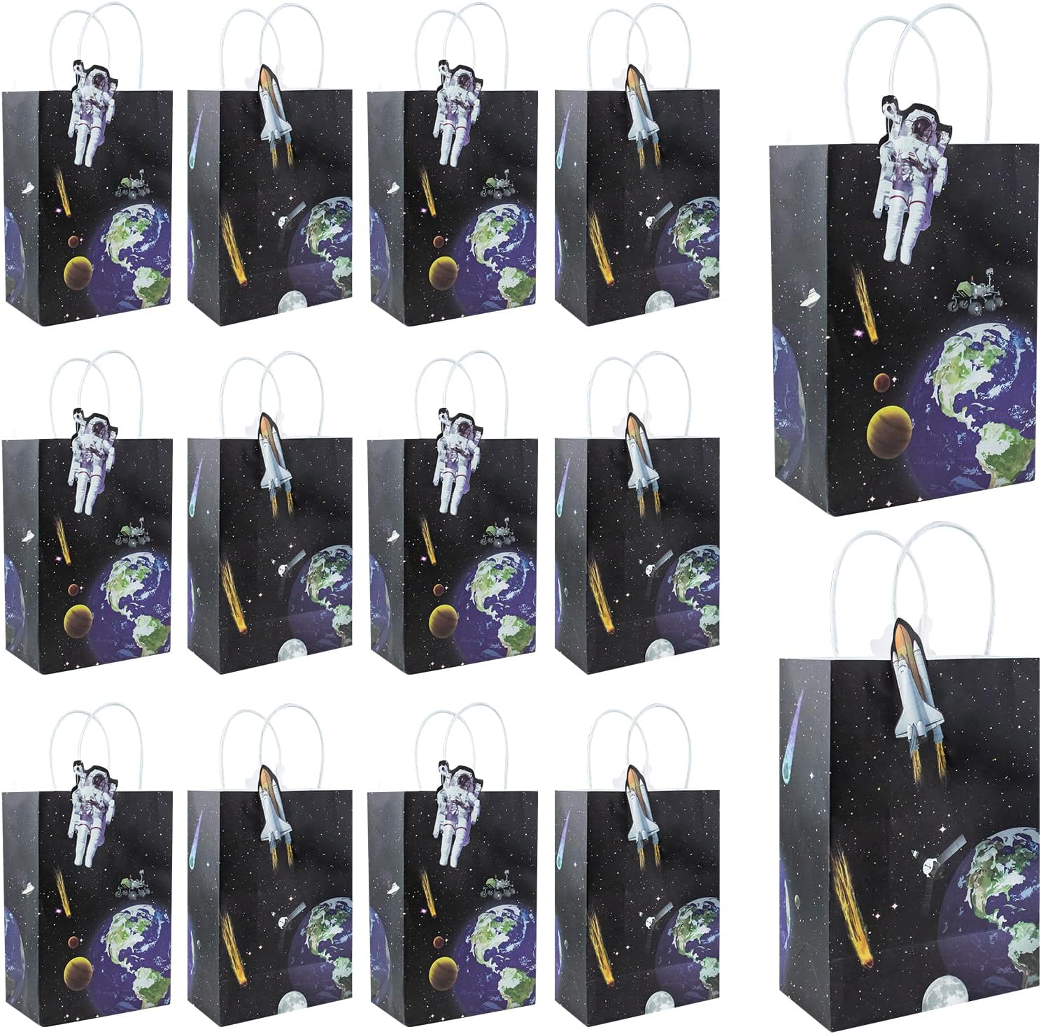 Amazon.com: 18 PCS Outer Space Party Favor Bags with Handles, Space ...