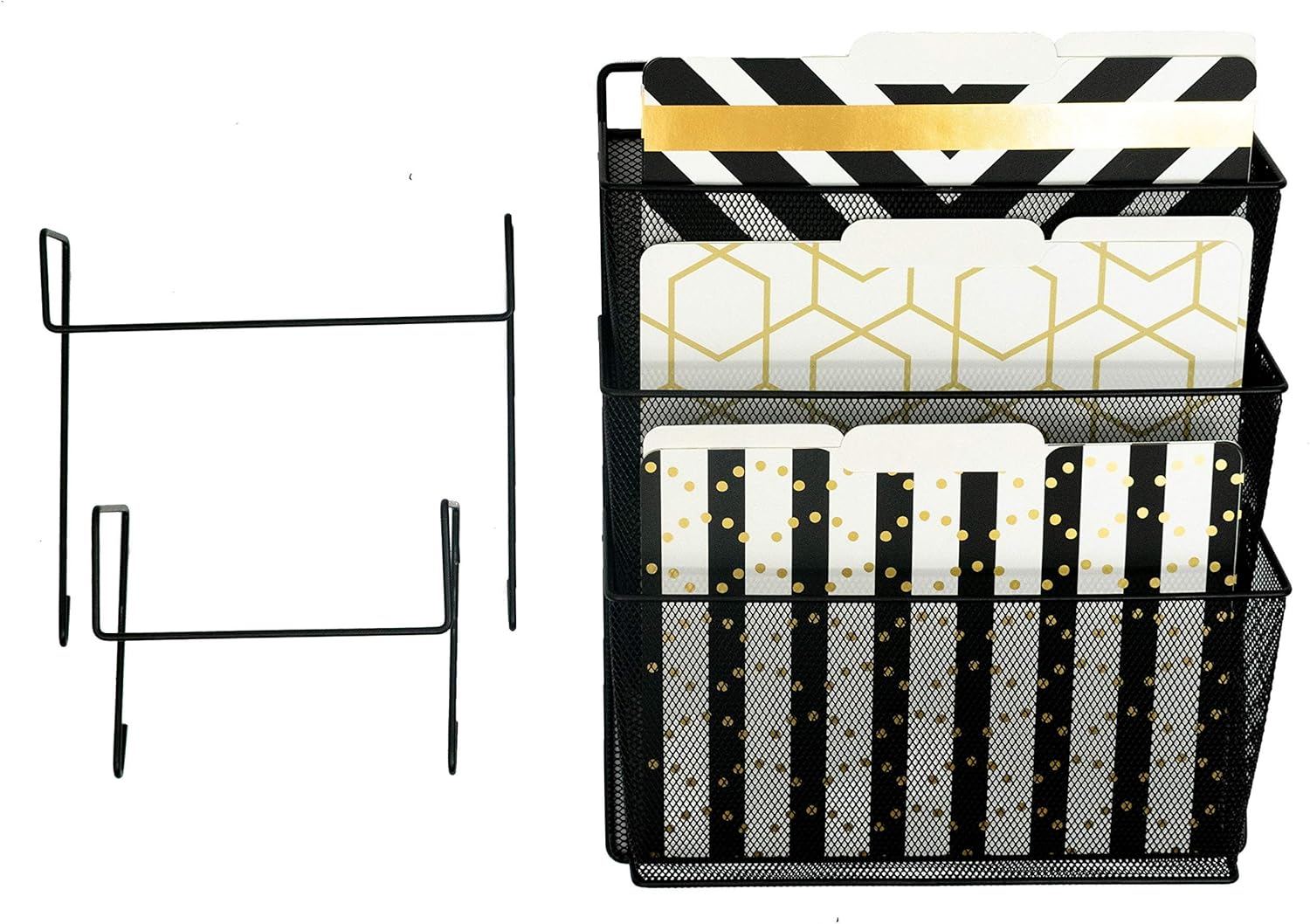 Buy Office Cubicle Accessories Black Wire Mesh Hanging Wall File ...