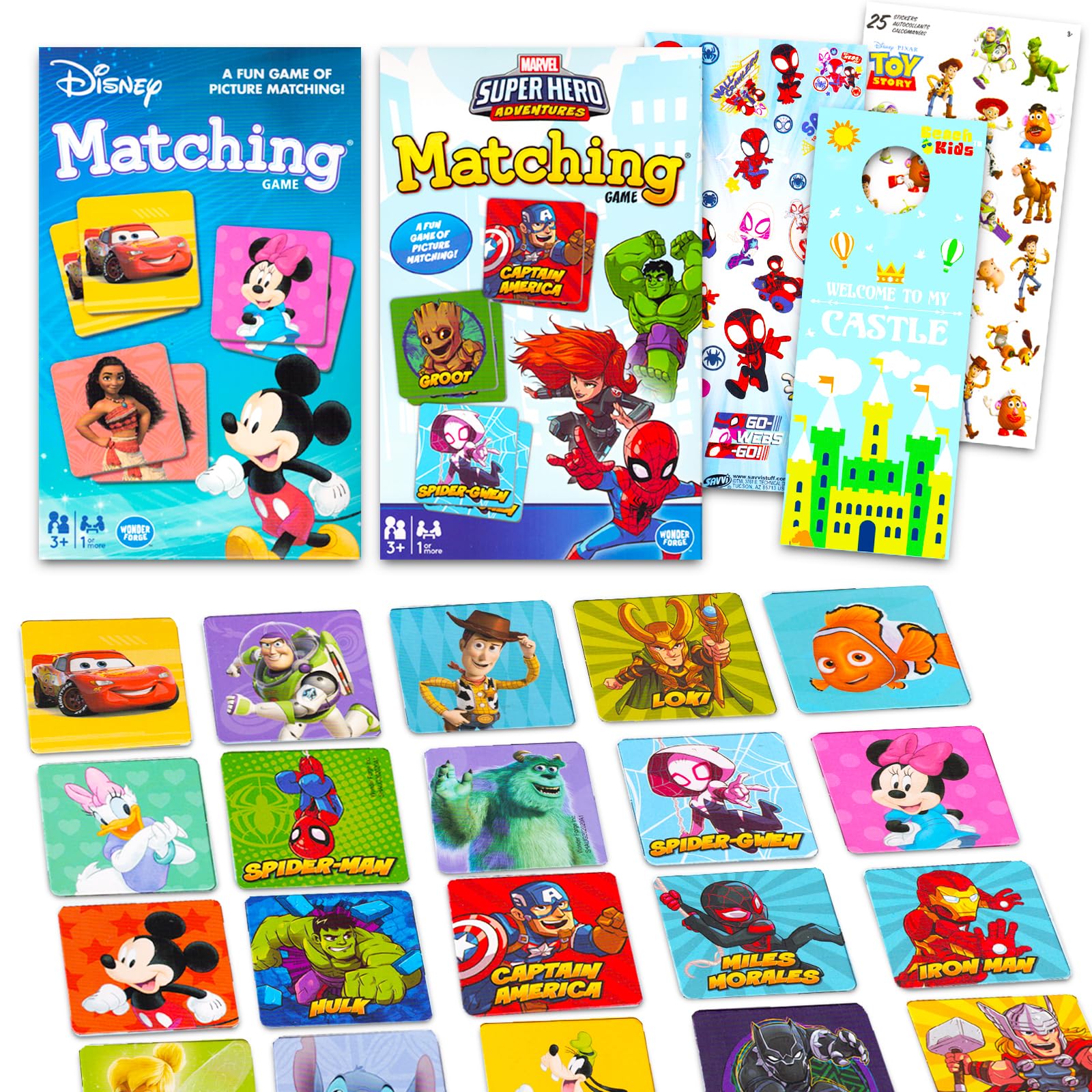 Amazon.com: Memory Matching Game Set - Bundle with 2 Card Games ...