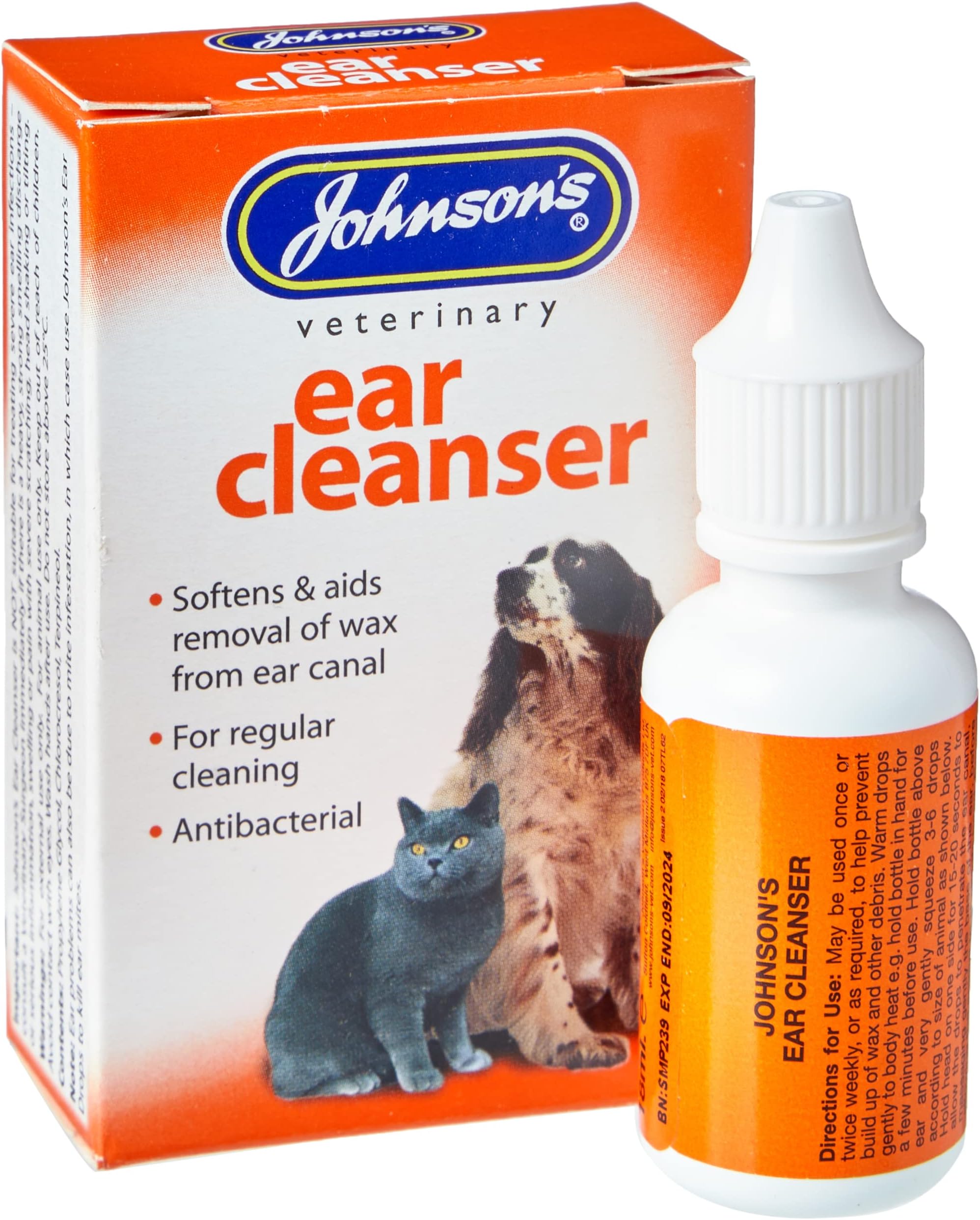 Johnsons Vet Ear Cleanser, 18 ml, clear : Amazon.co.uk: Pet Supplies