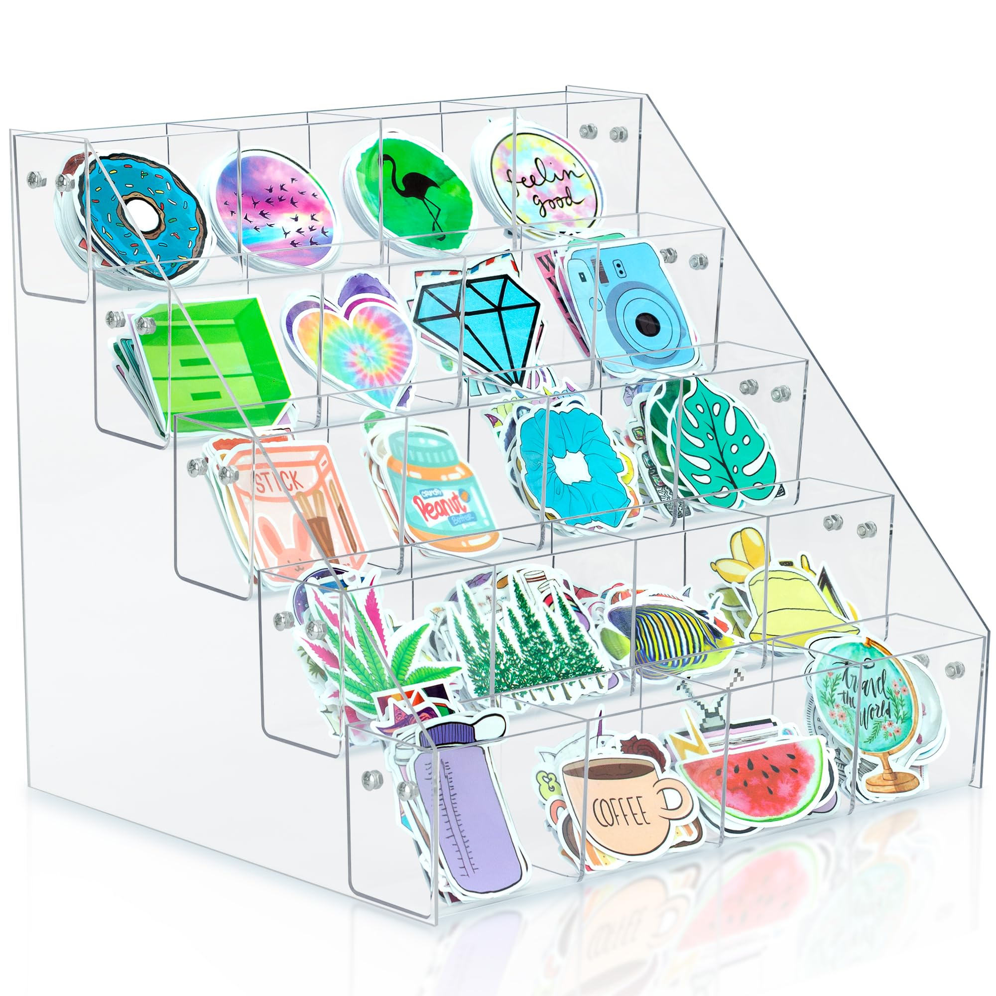 Snapklik.com : Sticker Display Stand For Vendors - 5 Tier 20 Pockets ...