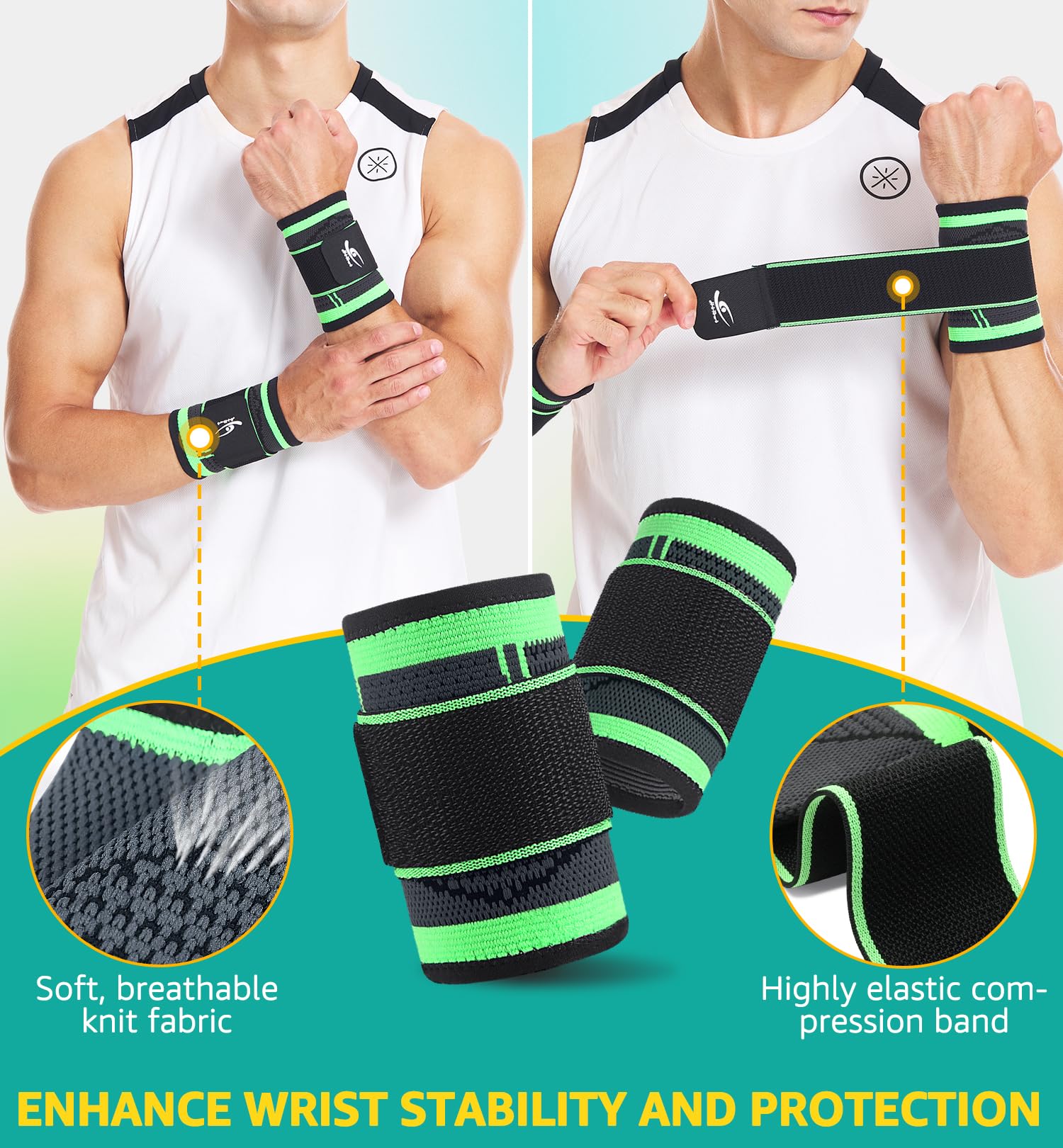 Snapklik.com : HiRui Wrist Brace Wrist Wraps Compression Wrist Strap ...