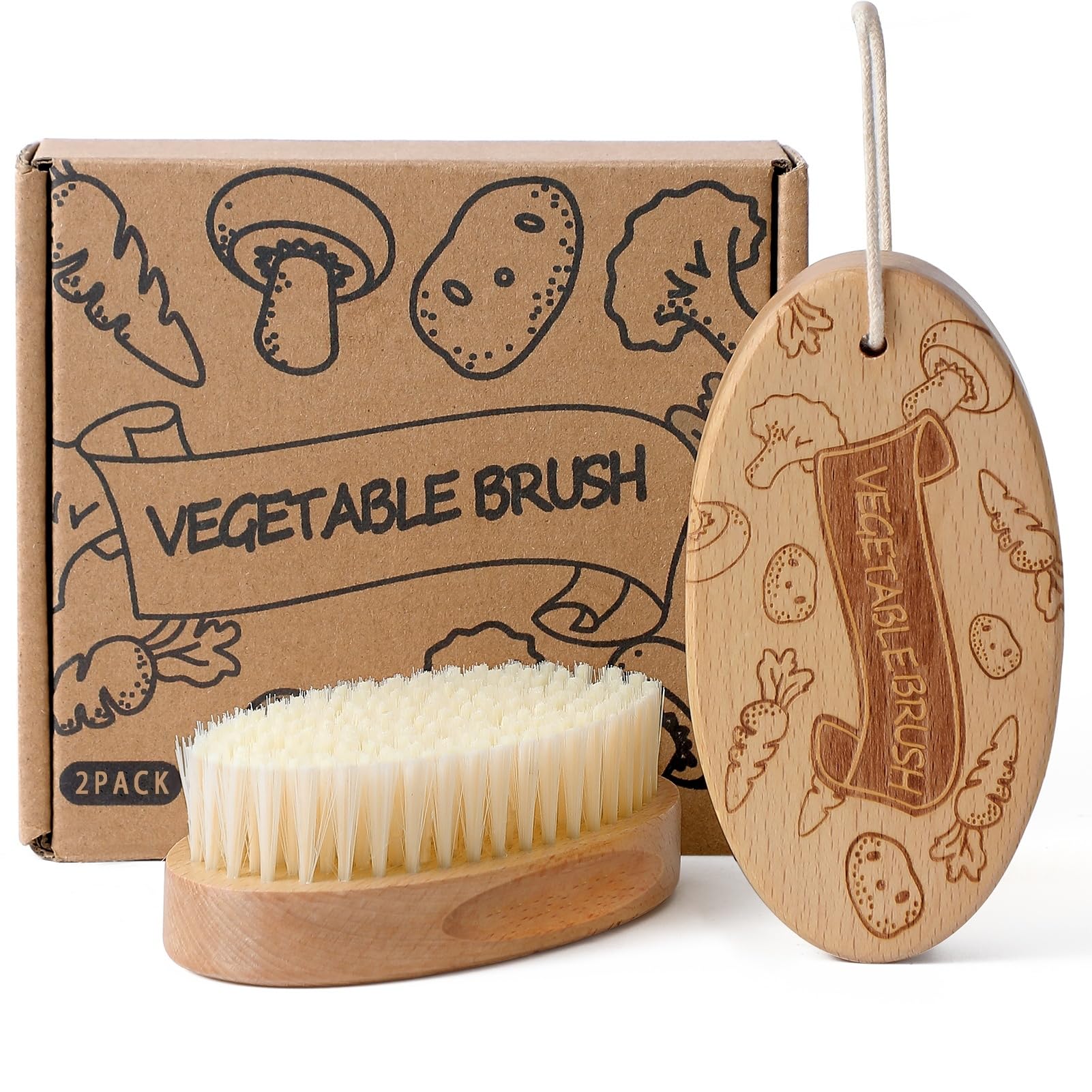 Amazon.com: Lumkew Vegetable Brush Scrubber, 2pcs Potato Mushroom ...