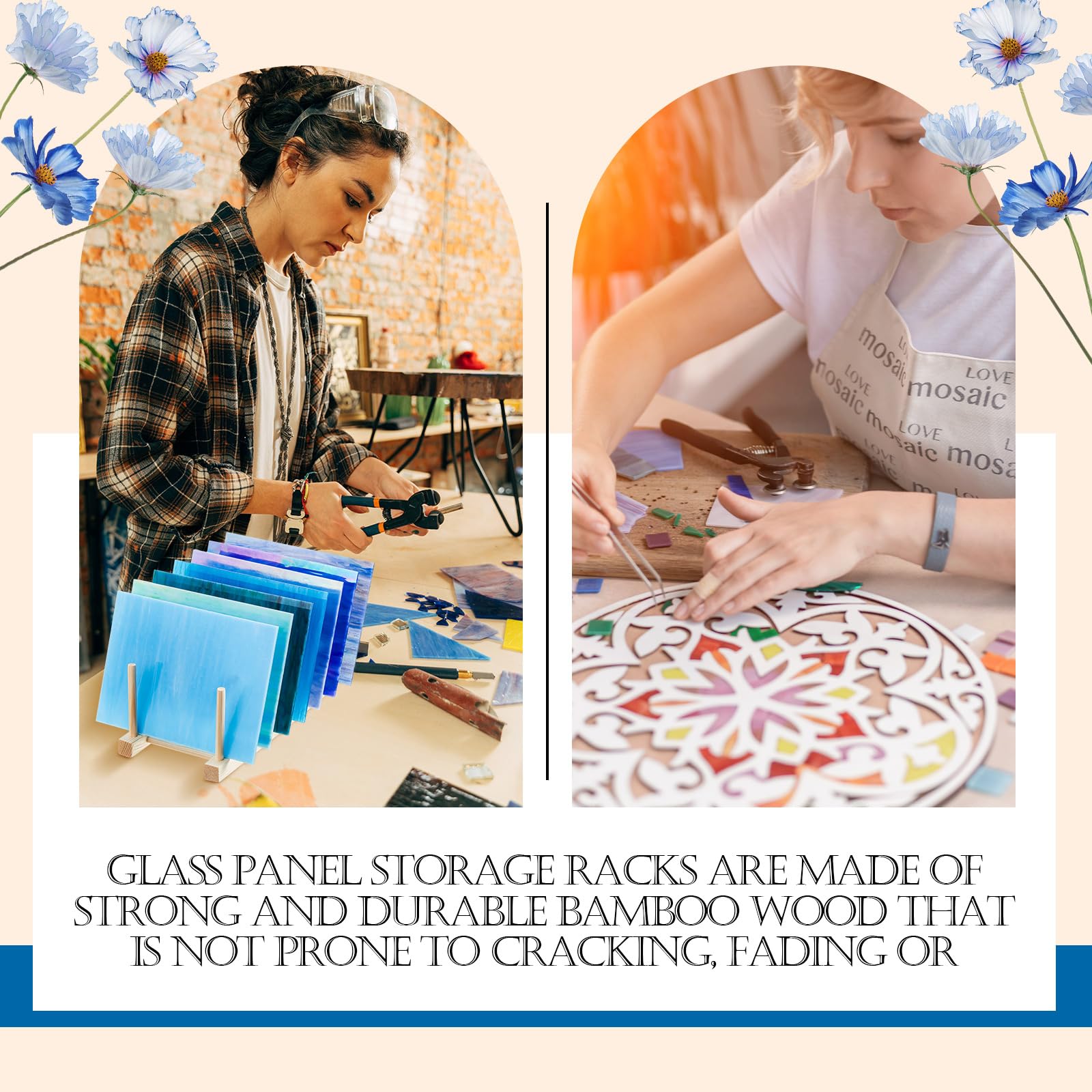 Snapklik.com : 6 Pcs Stained Glass Rack, Wooden Bamboo Stained Glass ...