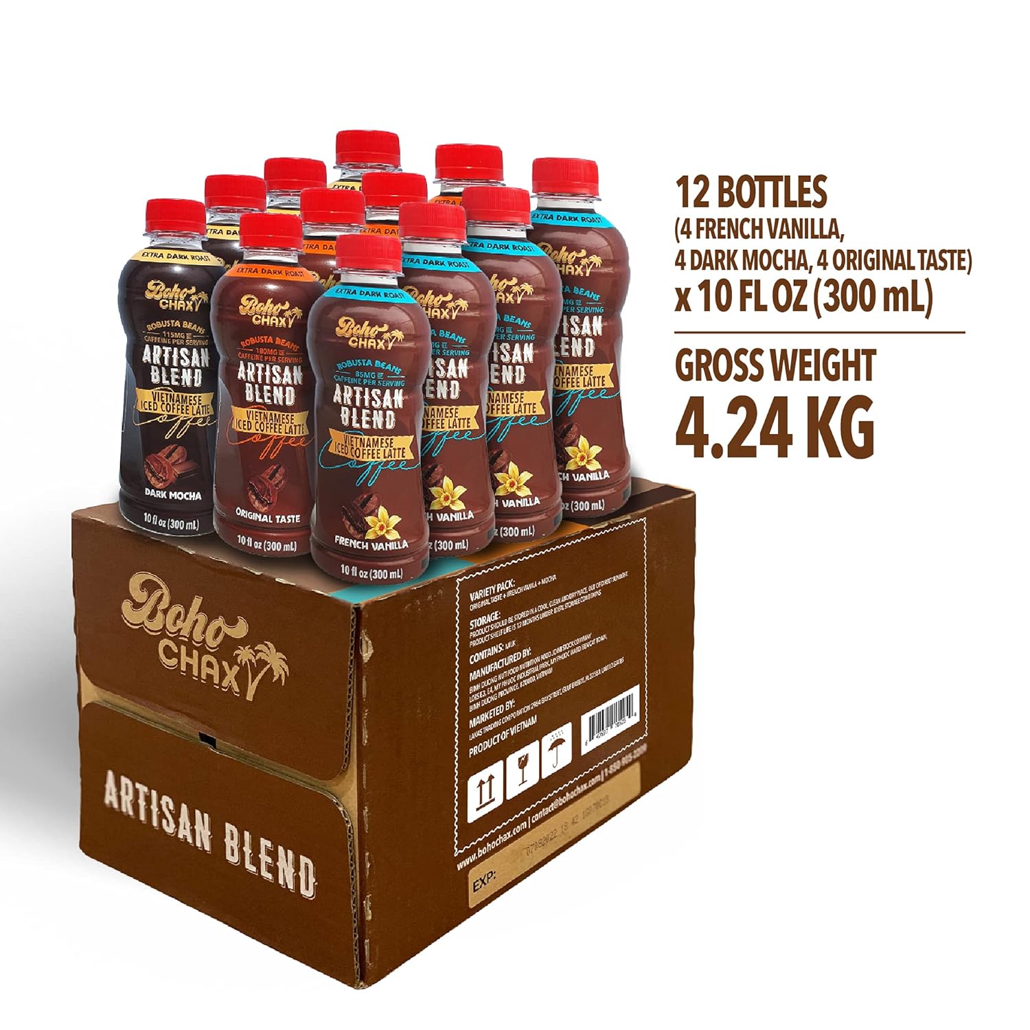 Boho Chax Café helado vietnamita, paquete variado con vainilla ...