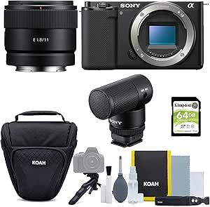 Amazon.com : Sony Alpha ZV-E10 APS-C Interchangeable Lens Mirrorless Vlog Camera (Black) with ...
