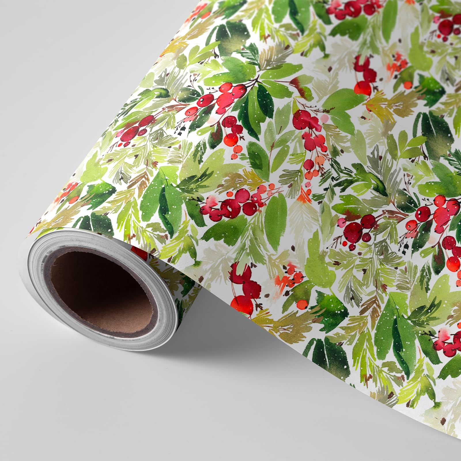 Amazon.com: JarThenaAMCS Christmas Holly Wrapping Paper -Mini Roll- 17 ...