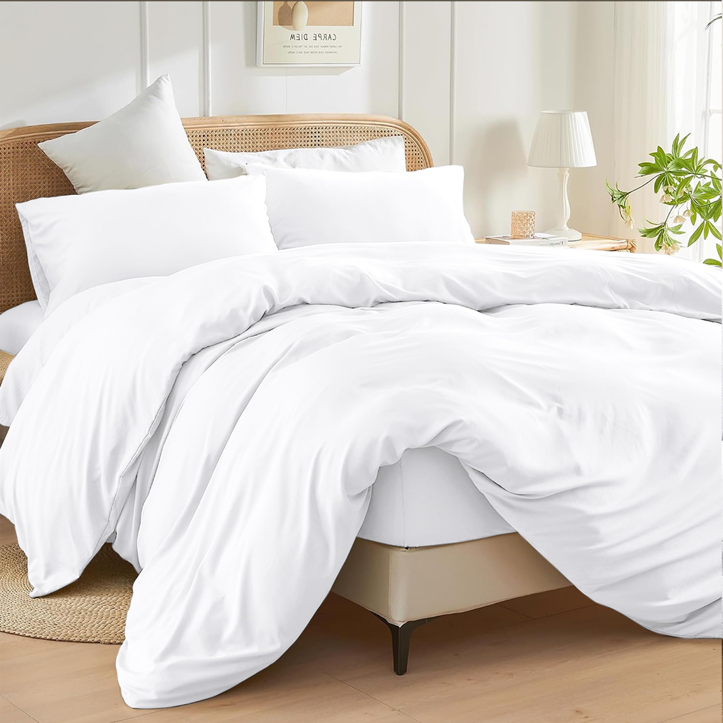 Babu Homes Duvet Cover Set 3 Piece Quilt Cover Brushed Microfibre Plain ...