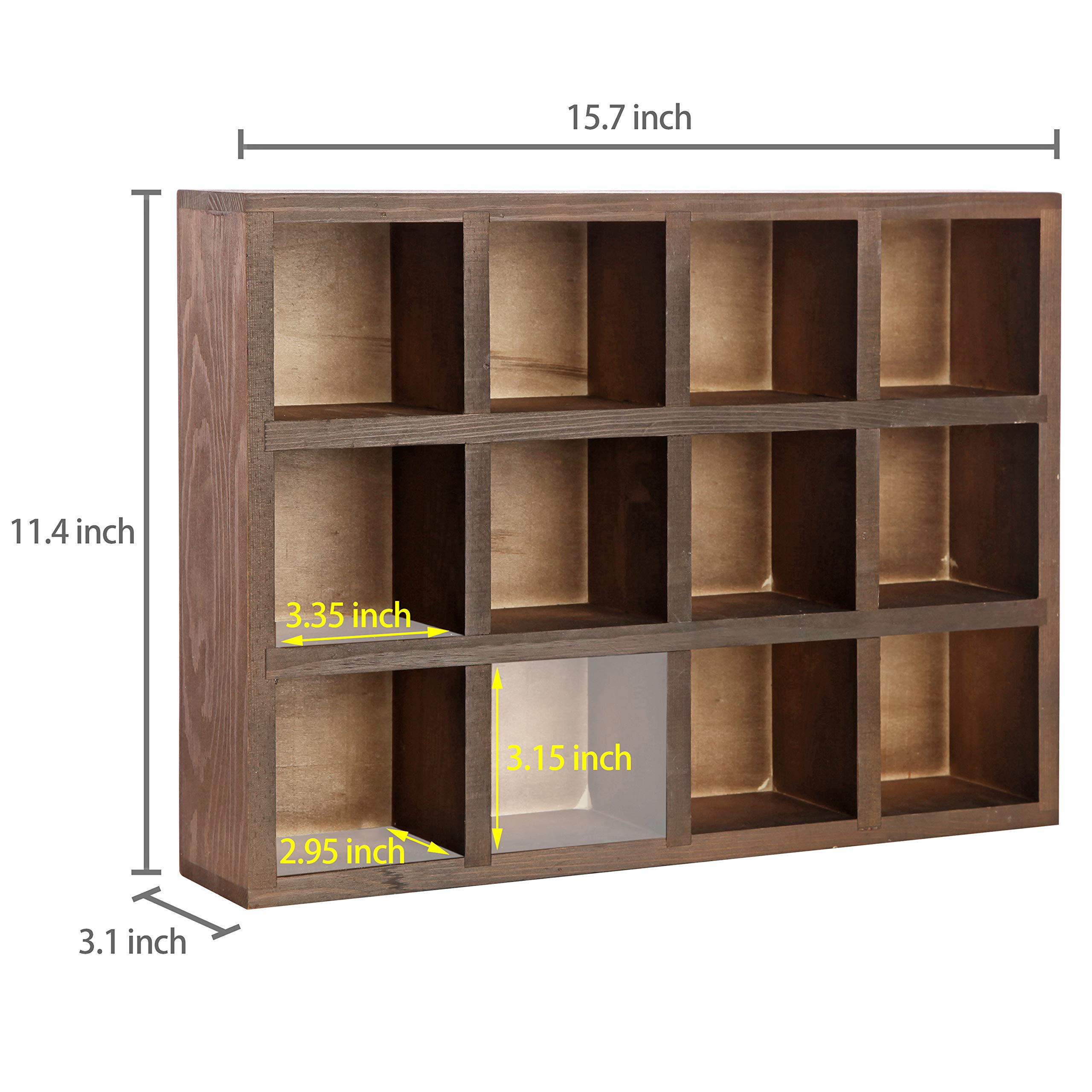 MyGift Brown Wood Hanging Shadow Box, Shot Glasses Display Case ...