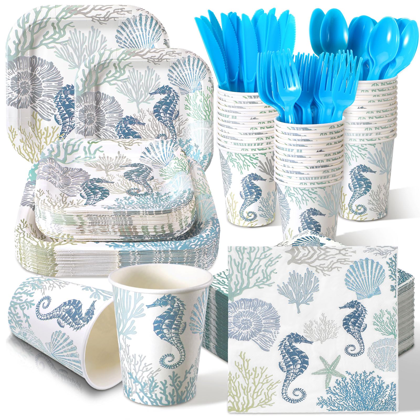 Amazon.com: Suttmin 350 Pcs Under The Sea Party Decorations Ocean ...