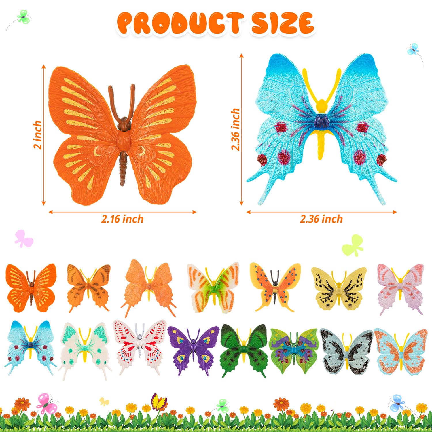 Snapklik.com : 16 PCS Plastic Butterflies Toy, Butterfly Action Figures ...