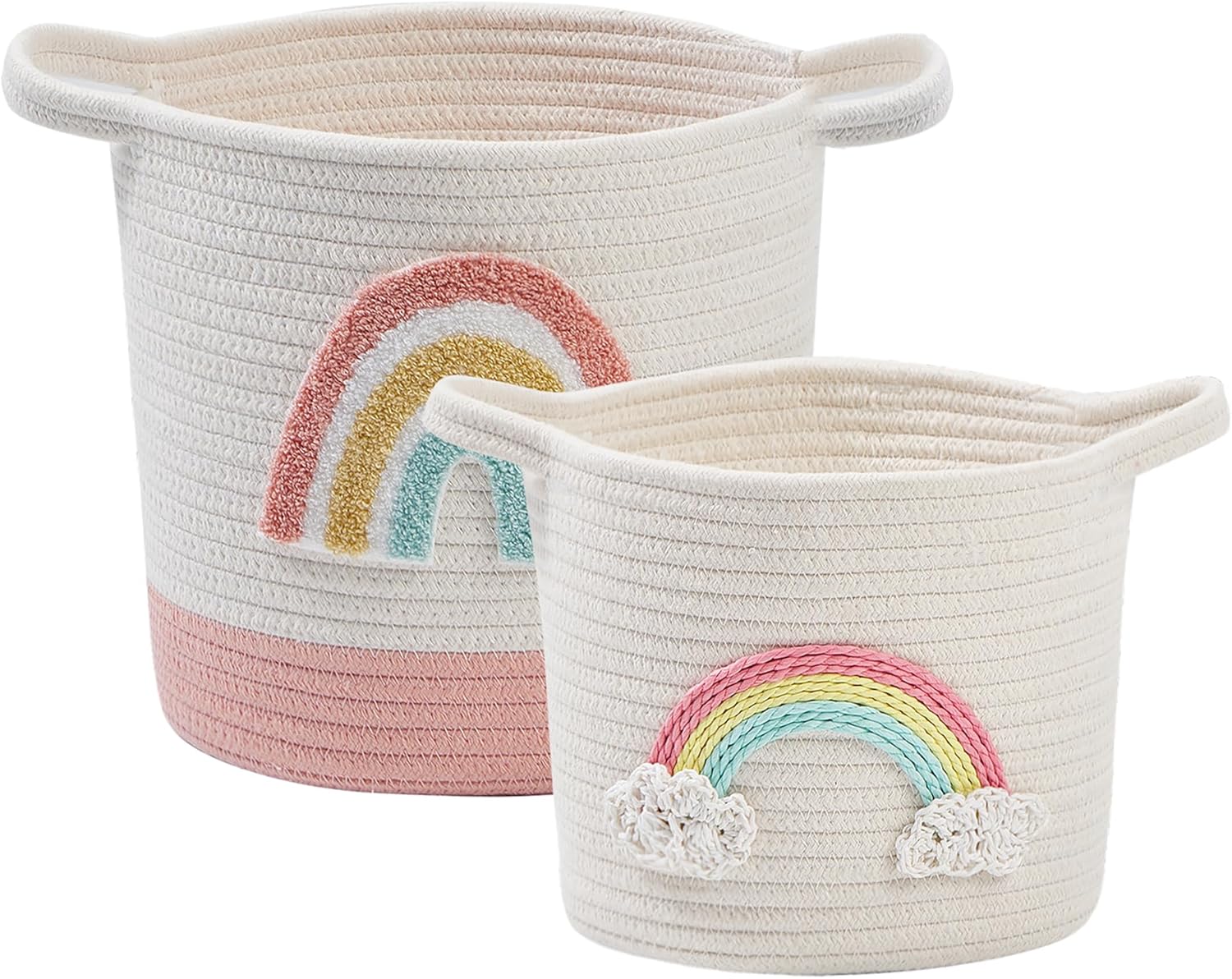 Amazon.com: HNAFSYGS Rainbow Basket, 2Pcs Rainbow Storage Basket ...