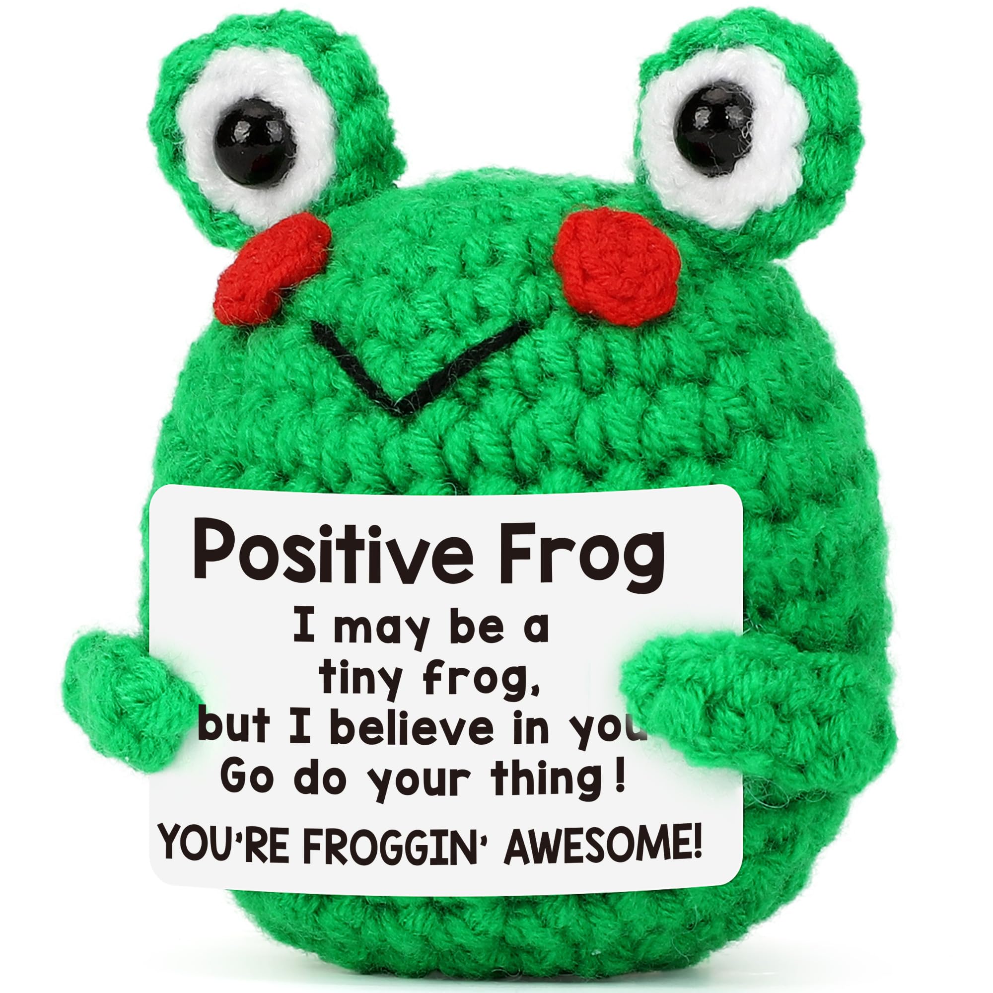 Amazon.com: LEJIAJINW Cute Positive Crochet Frog Animals Emotional ...