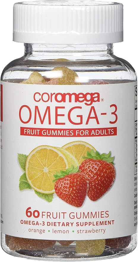 Amazon.com: Coromega Adult Omega 3 Fish Oil Gummies, 50mg DHA and 10 mg ...